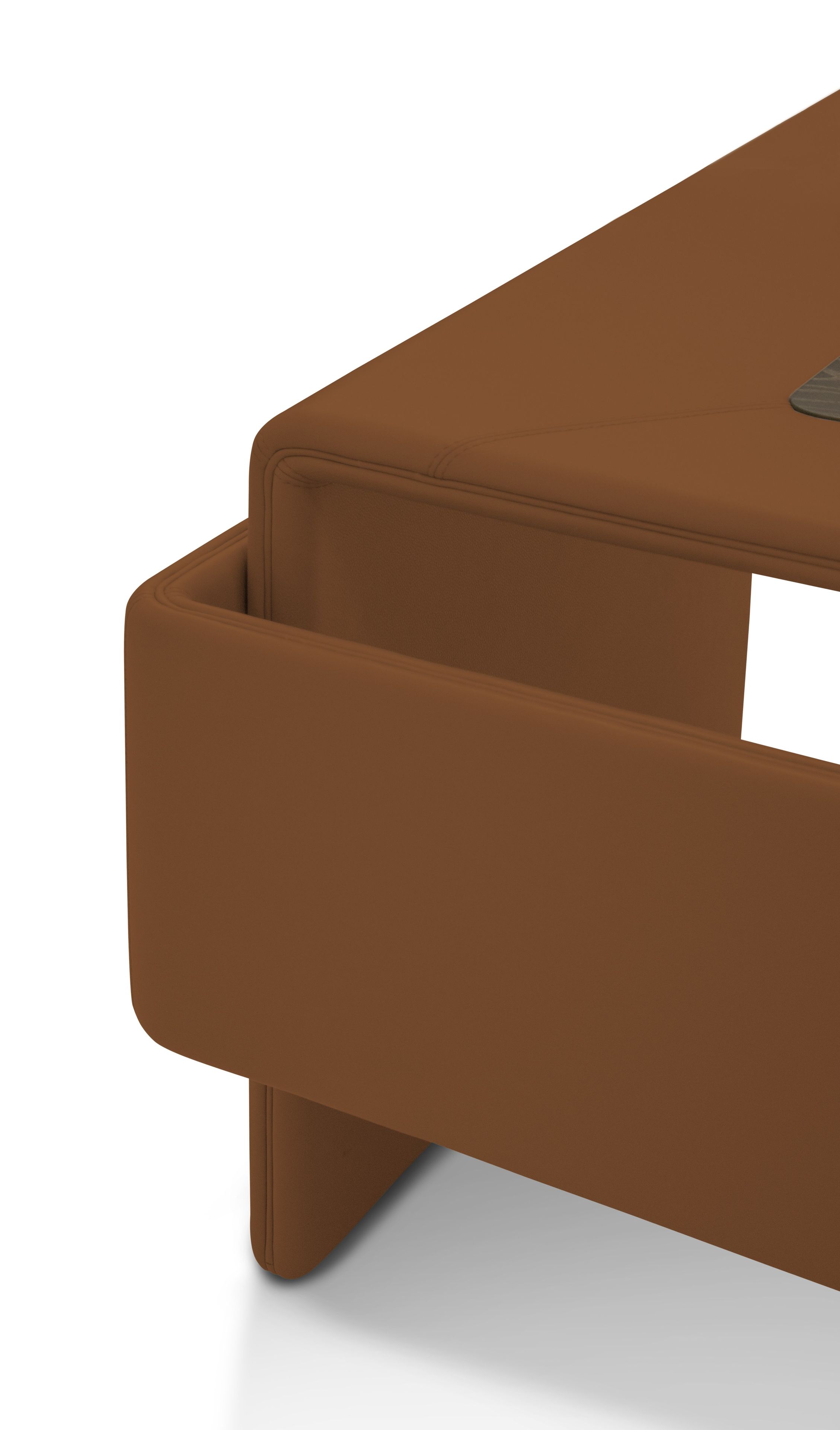 YANGOON LIGHT Leather executive desk By FORMITALIA