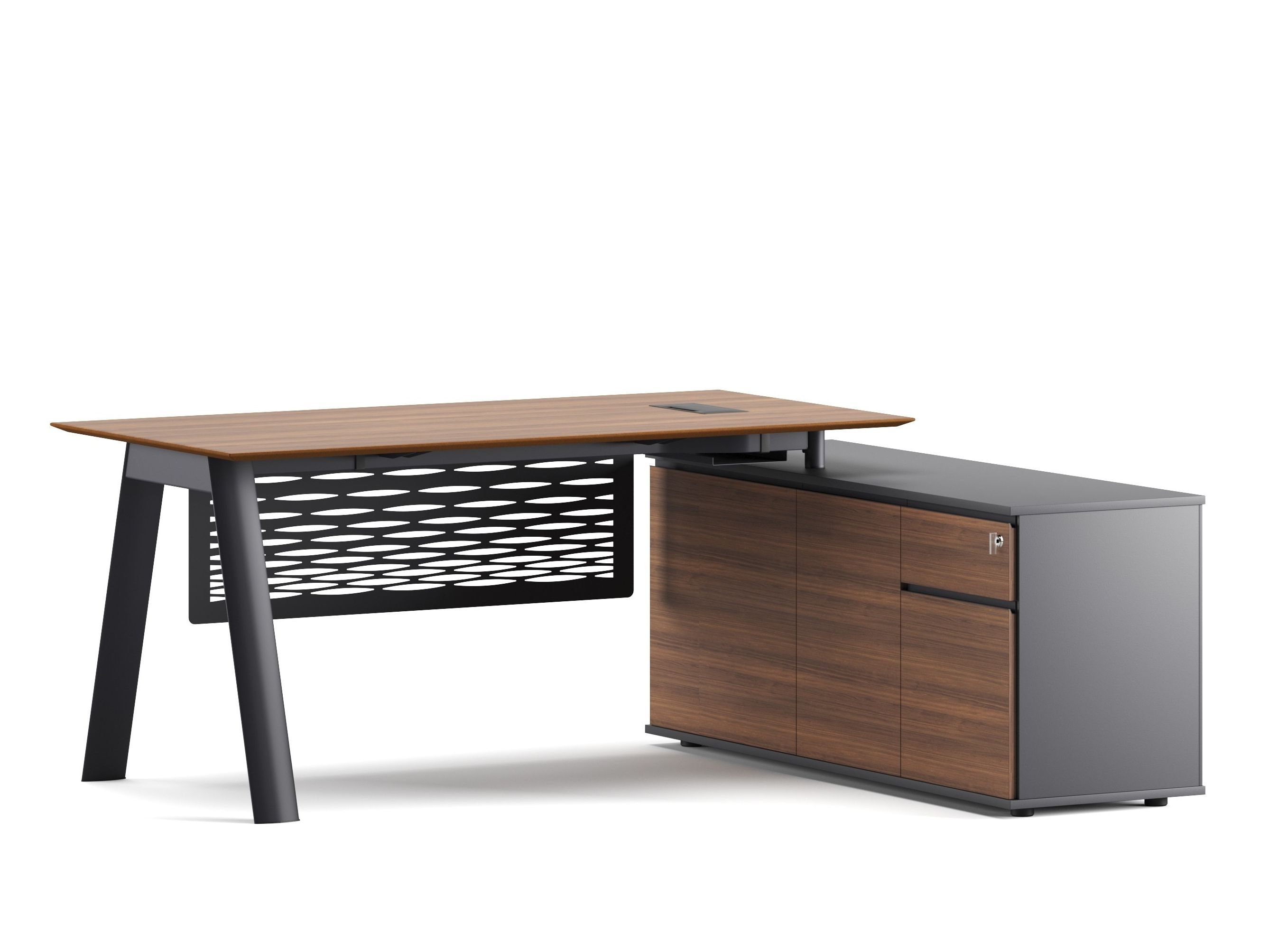 YOKA Rectangular wooden executive desk with drawers By Ersa