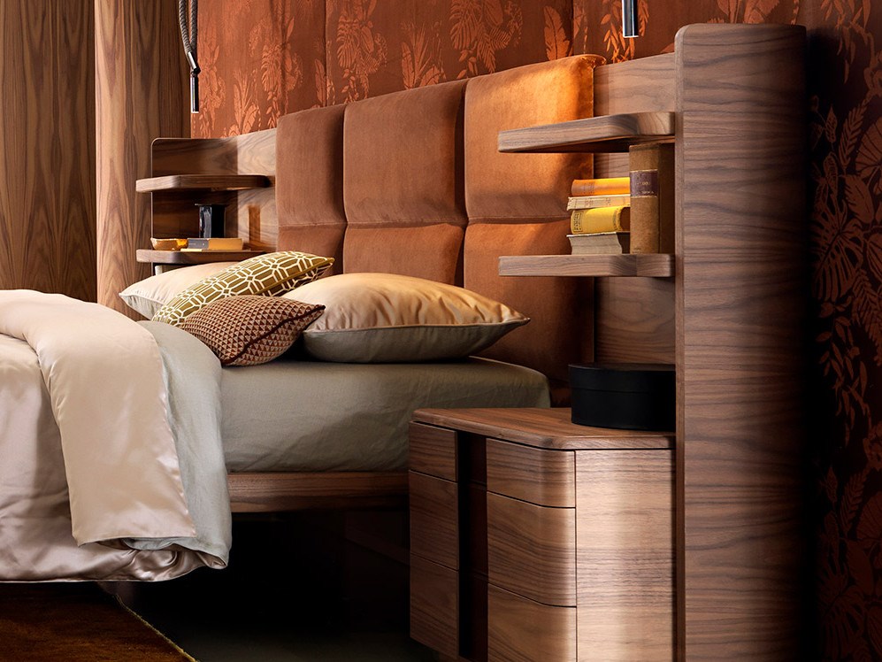 YORK | Bed with upholstered headboard By Grilli design Carlo Bimbi