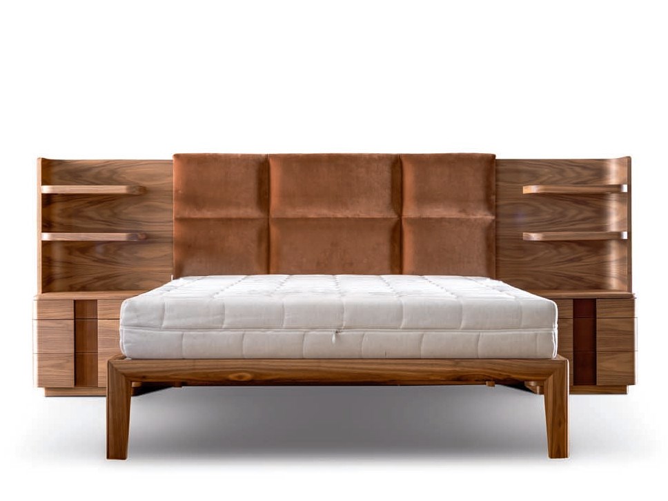 YORK | Bed with upholstered headboard By Grilli design Carlo Bimbi