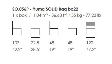 Upholstered high-back fabric bench seating YUMA SOLID BAQ By Fenabel