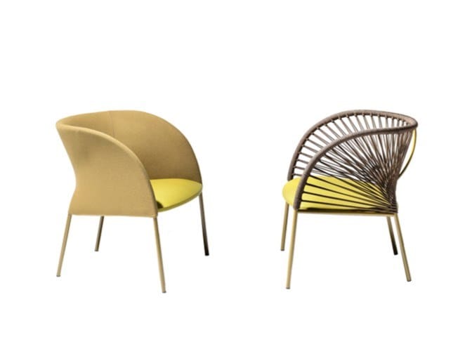 YUMI Easy chair with armrests and woven back By Moroso | design ...