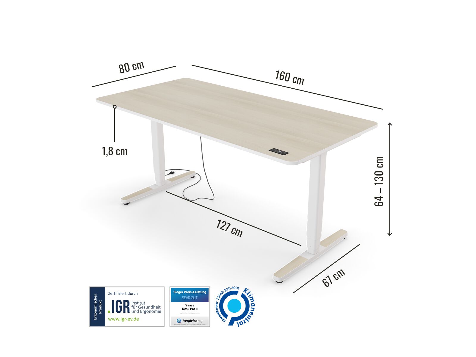 DESK PRO 2 ACACIA Office desk By Yaasa