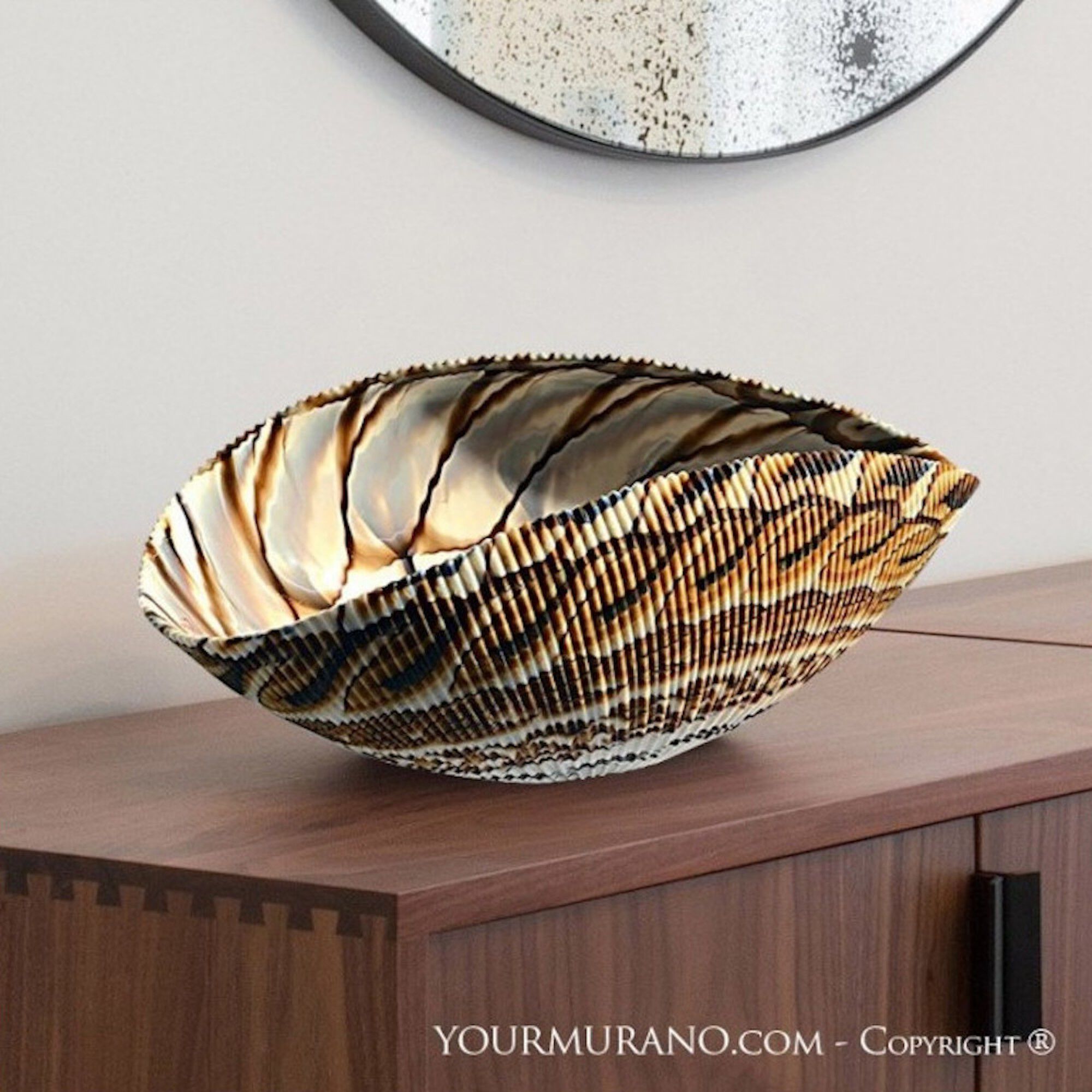 RIO BROWN Handmade Murano glass bowl By YourMurano
