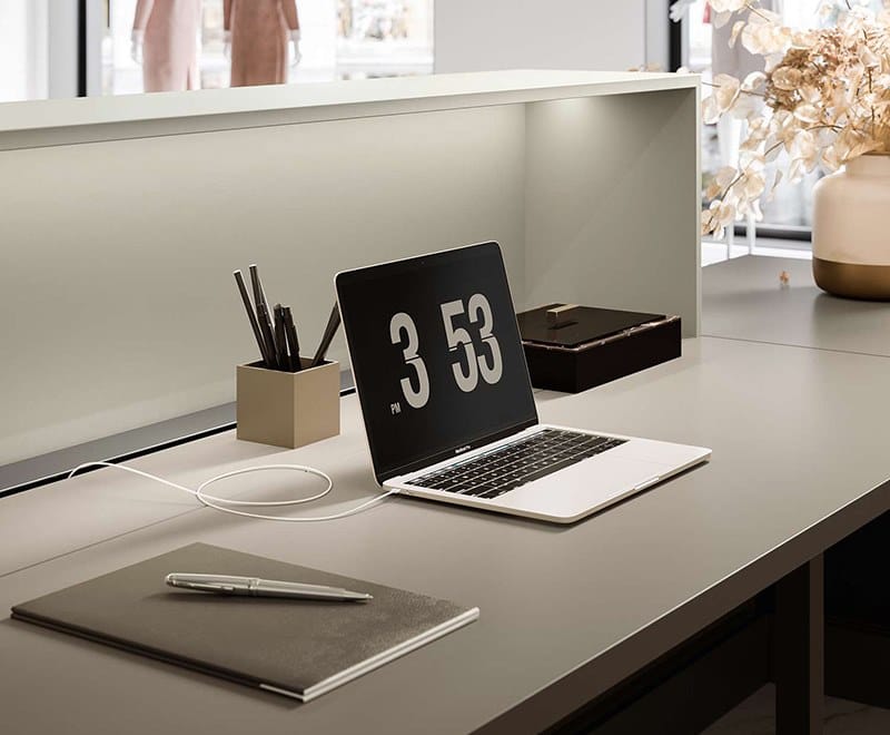 Z1 Reception desk with built-In lights By Quadrifoglio Group
