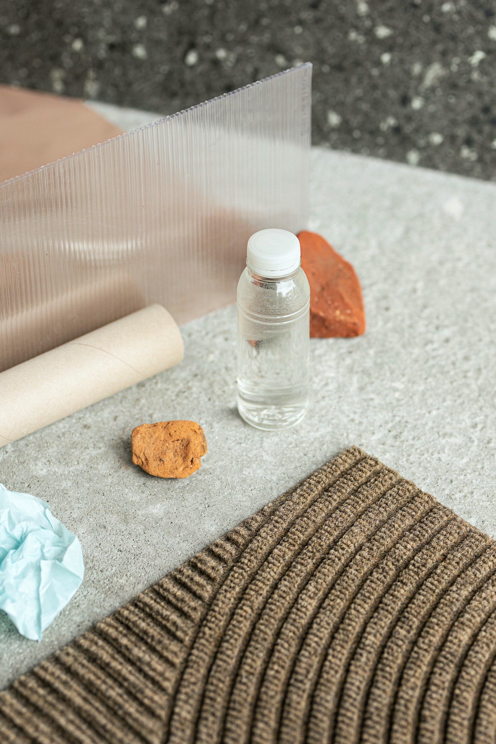 Solid-color fabric carpet tiles ZEN By Heymat design Kristine Five Melvær