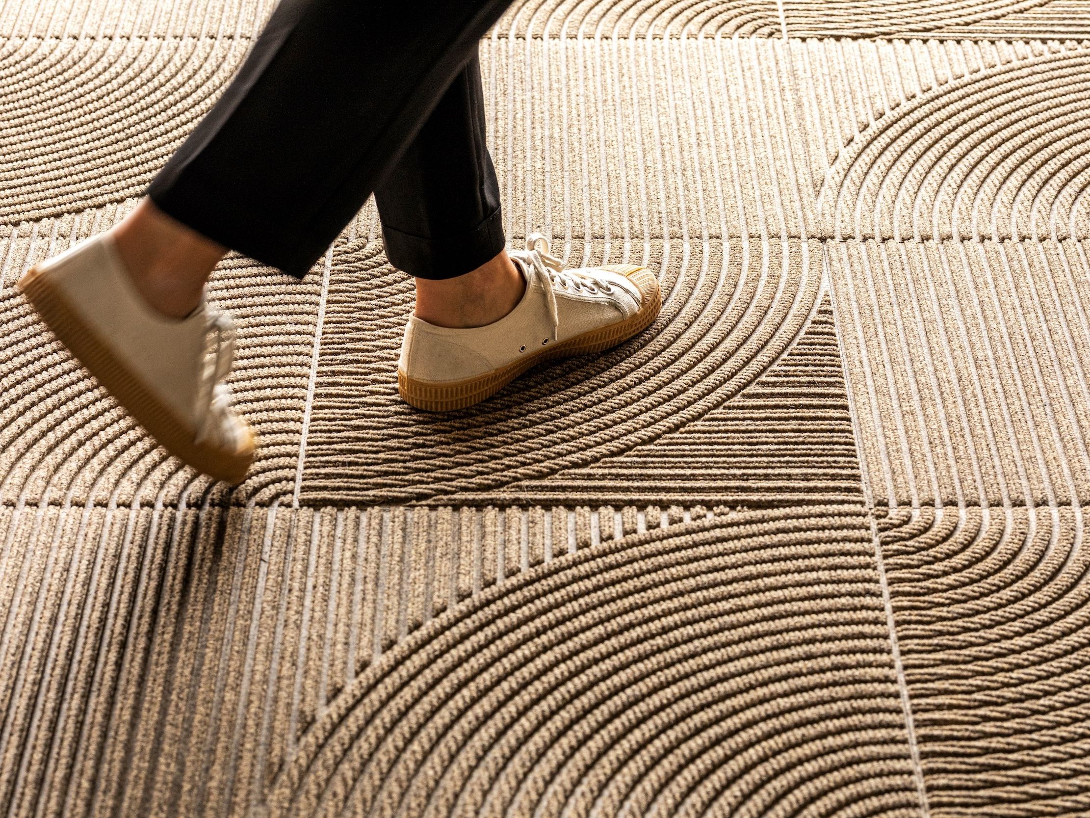 Solid-color fabric carpet tiles ZEN By Heymat design Kristine Five Melvær