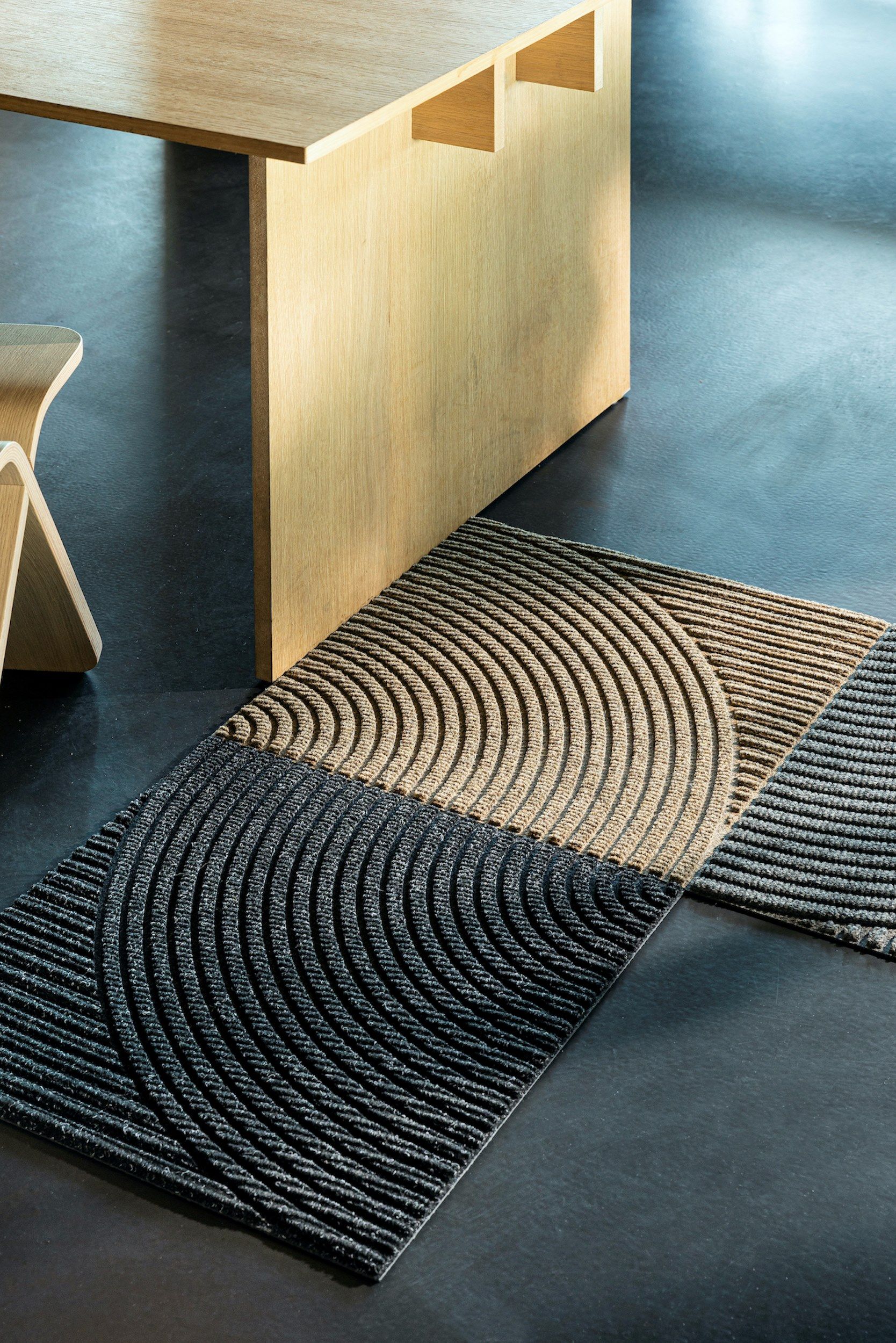 Solid-color fabric carpet tiles ZEN By Heymat design Kristine Five Melvær