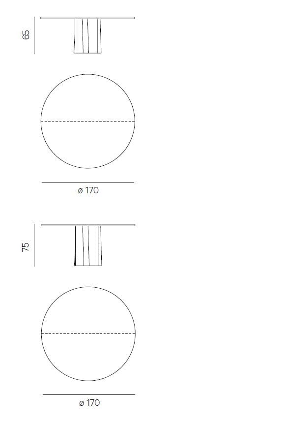 ZENITH Round table with metal base and stone top By Henge | design ...