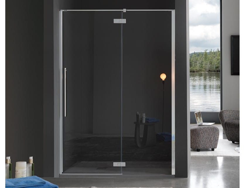 ECCELSA Rectangular tempered glass shower cabin with hinged door By Samo