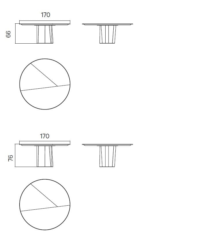 Round stone table ZENITH STONE By Henge design Massimo Castagna