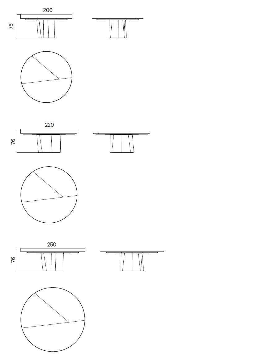 Round stone table ZENITH STONE By Henge design Massimo Castagna