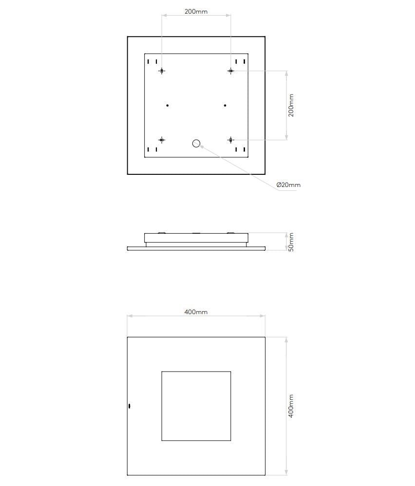 LED steel ceiling lamp ZERO SQUARE By Astro Lighting