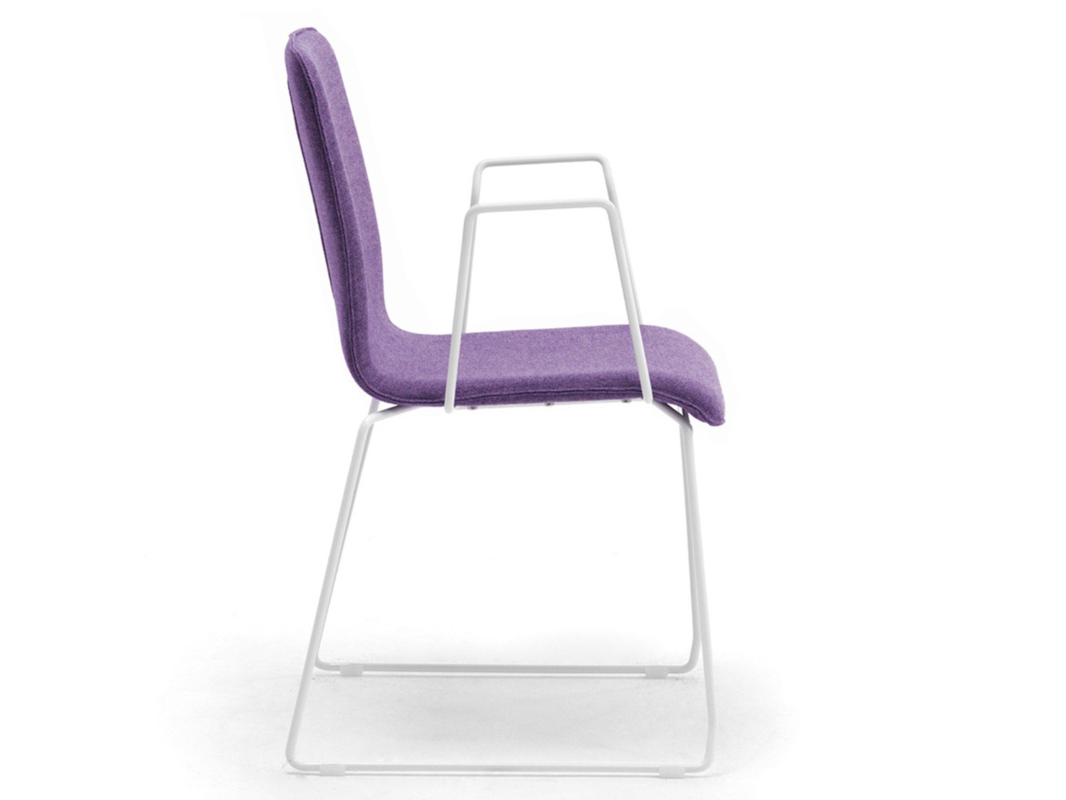 ZEROSEDICI Sled base fabric chair with armrests with linking device By ...