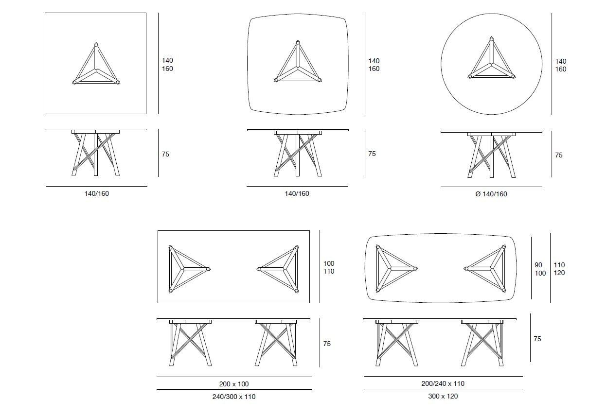 ZEUS | Rectangular table By Pacini & Cappellini design Giuliano Cappelletti, Gabriele Cappelletti