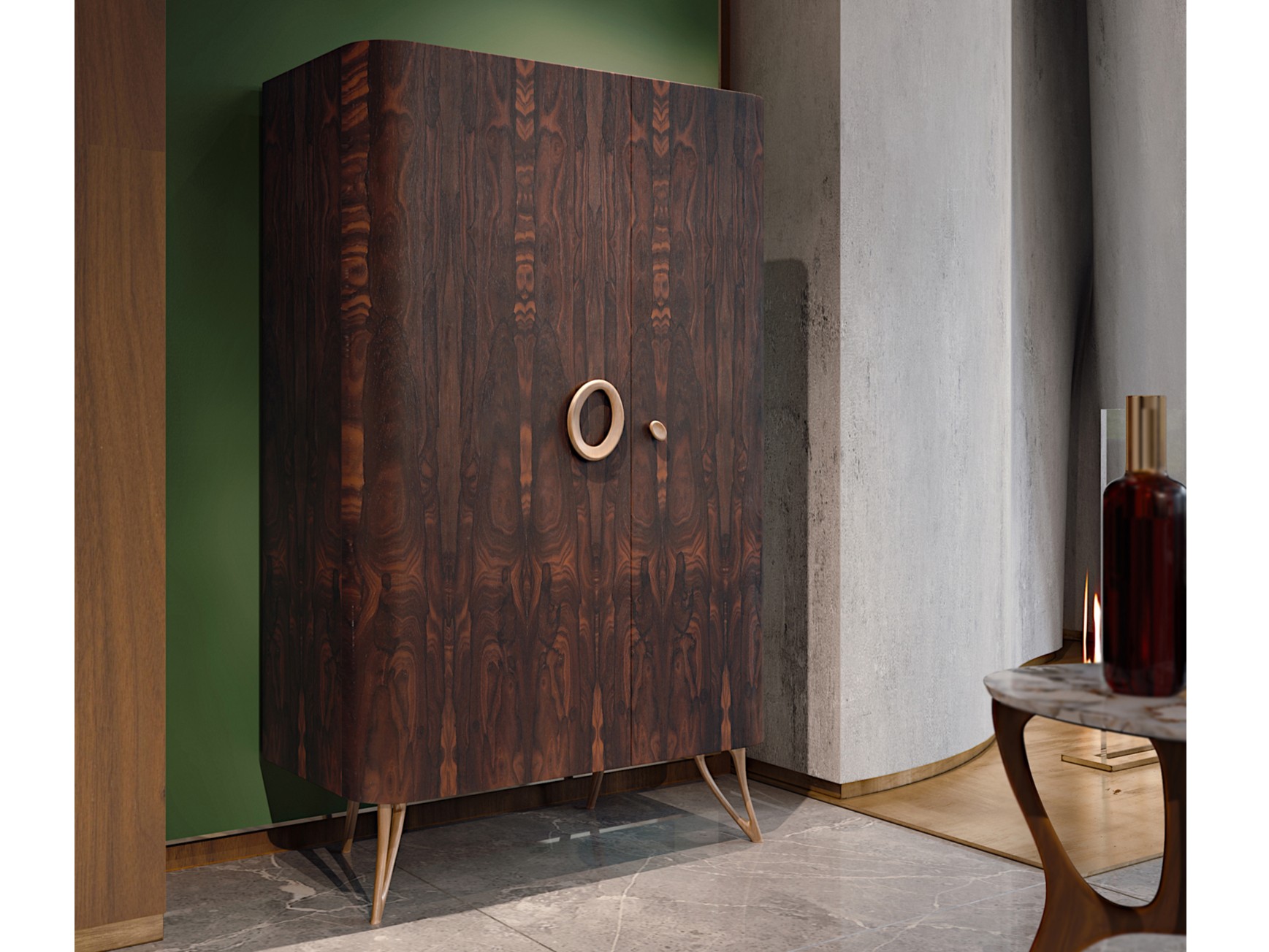 ZEUS | Ziricote wood bar cabinet By Bellotti Ezio