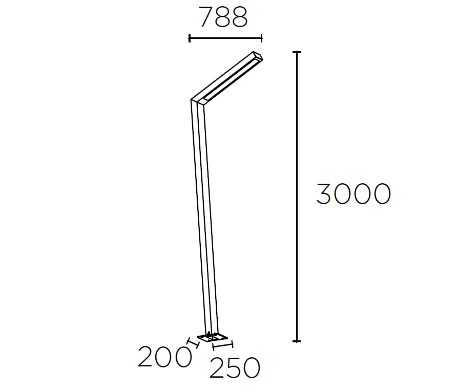 LED aluminium garden lamp post ZIGZAG By LedsC4