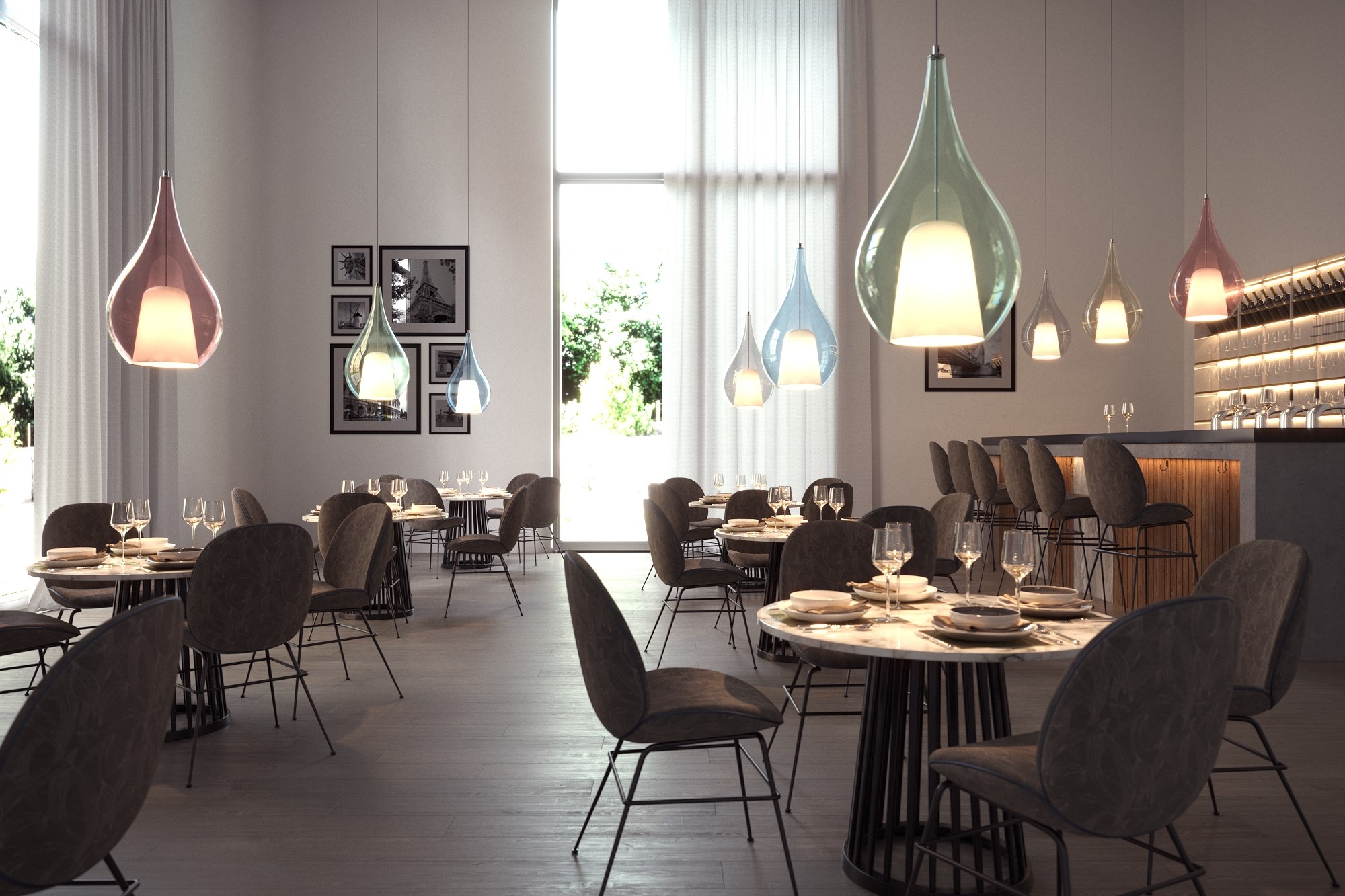 Blown glass pendant lamp ZOE MAX By Cangini & Tucci