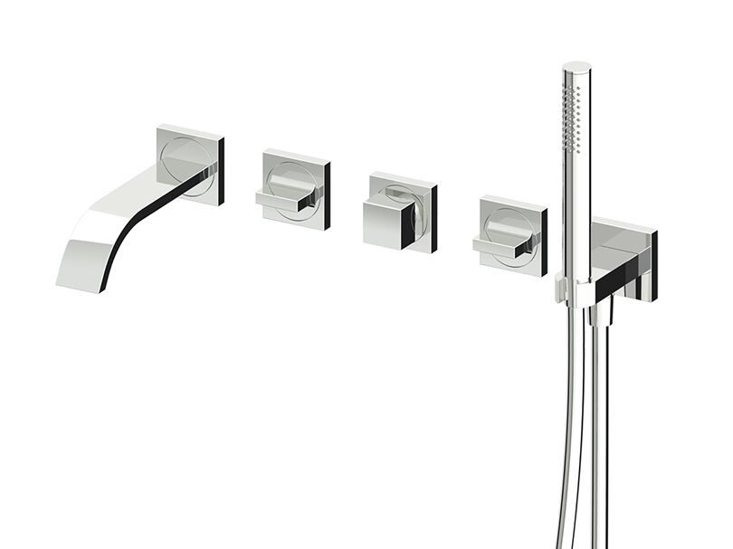 AGUABLU Wall-mounted bathtub set with hand shower By ZUCCHETTI | design ...