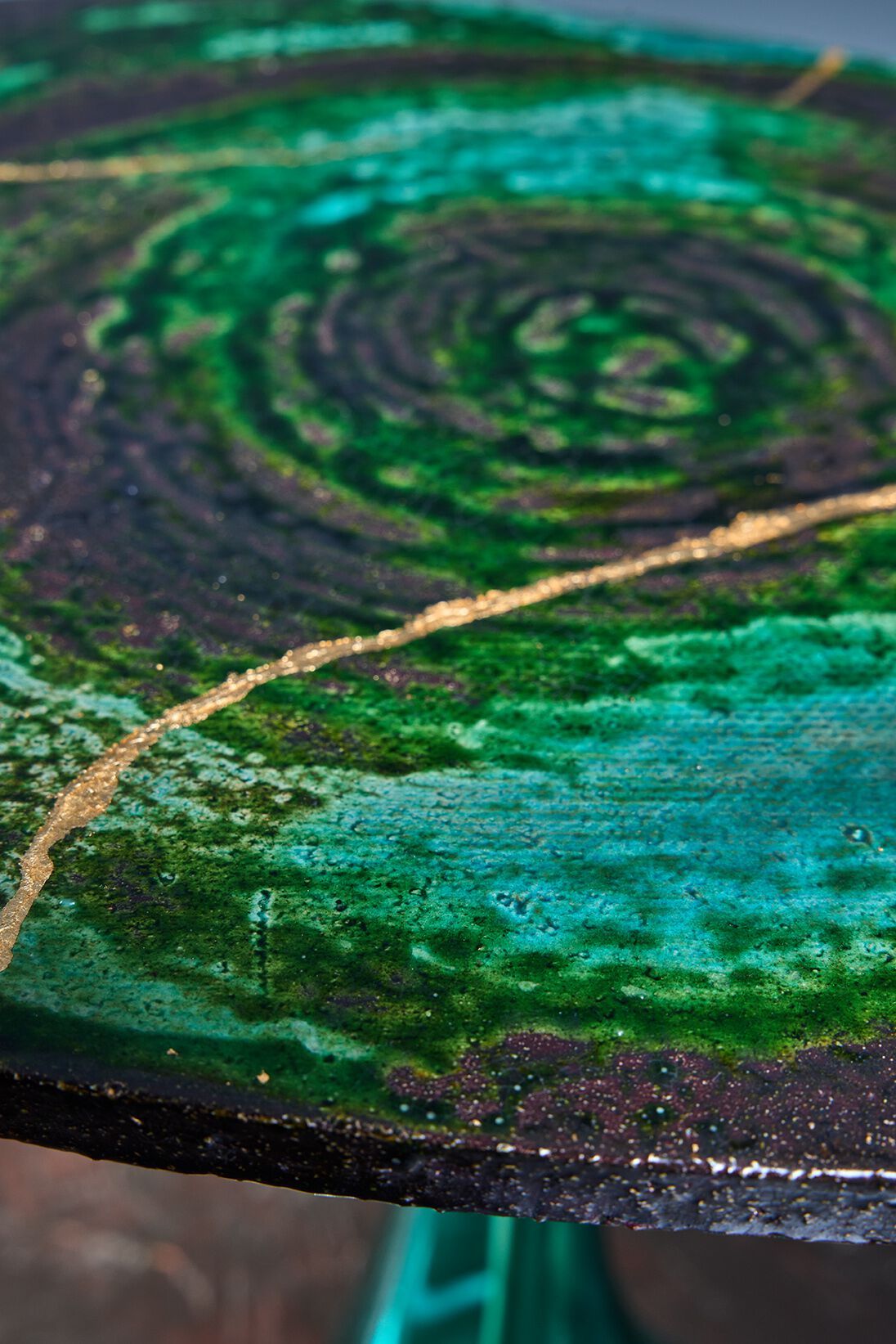 DELIGHT Blown glass legs and glazed ceramic coffee table By Zade Design