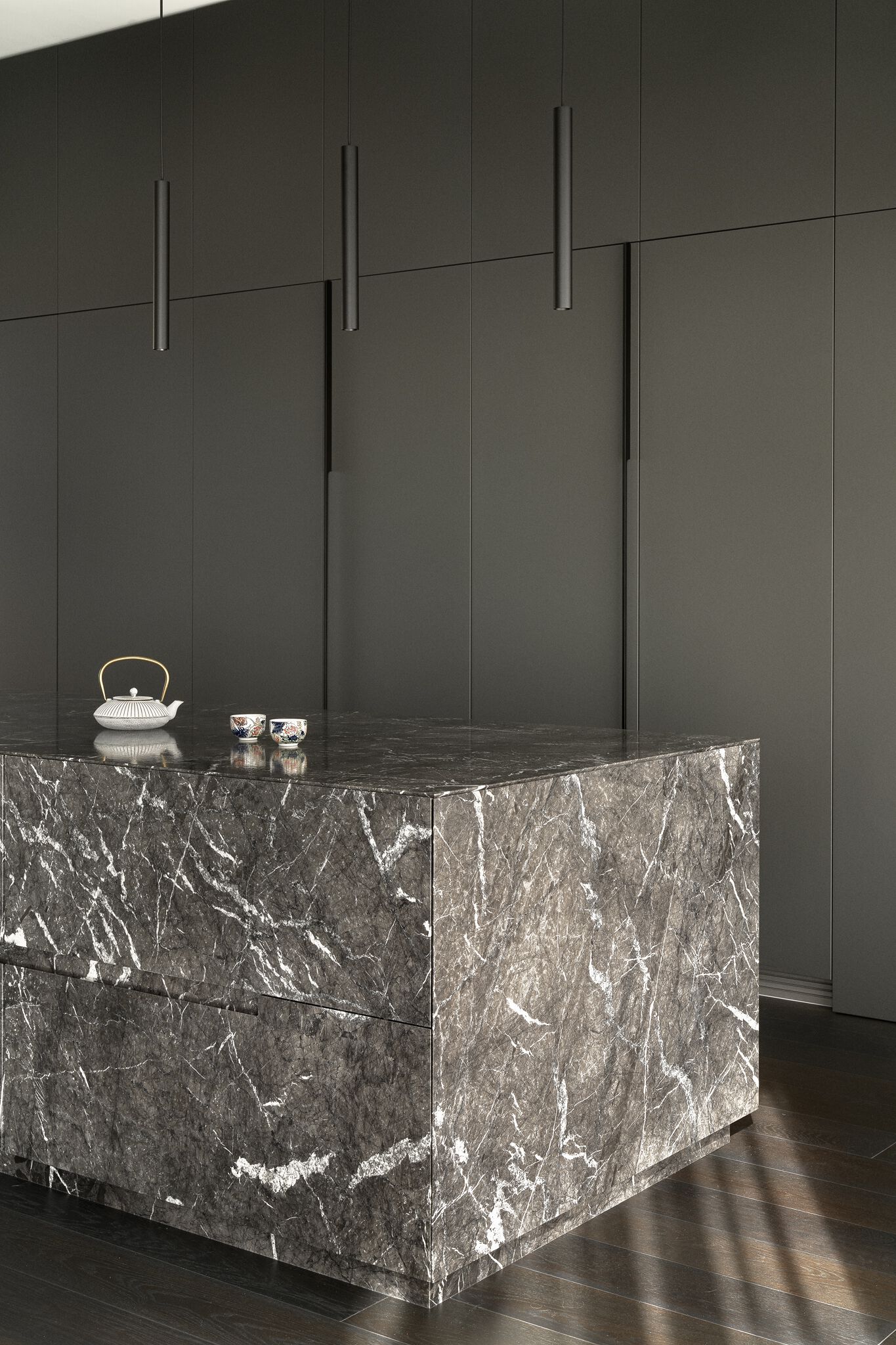 MONOLITH 3.0 Custom kitchen with island By Zajc