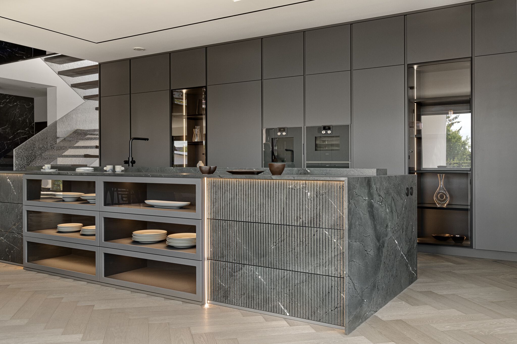 MONOLITH 4.0 Stone kitchen with island By Zajc