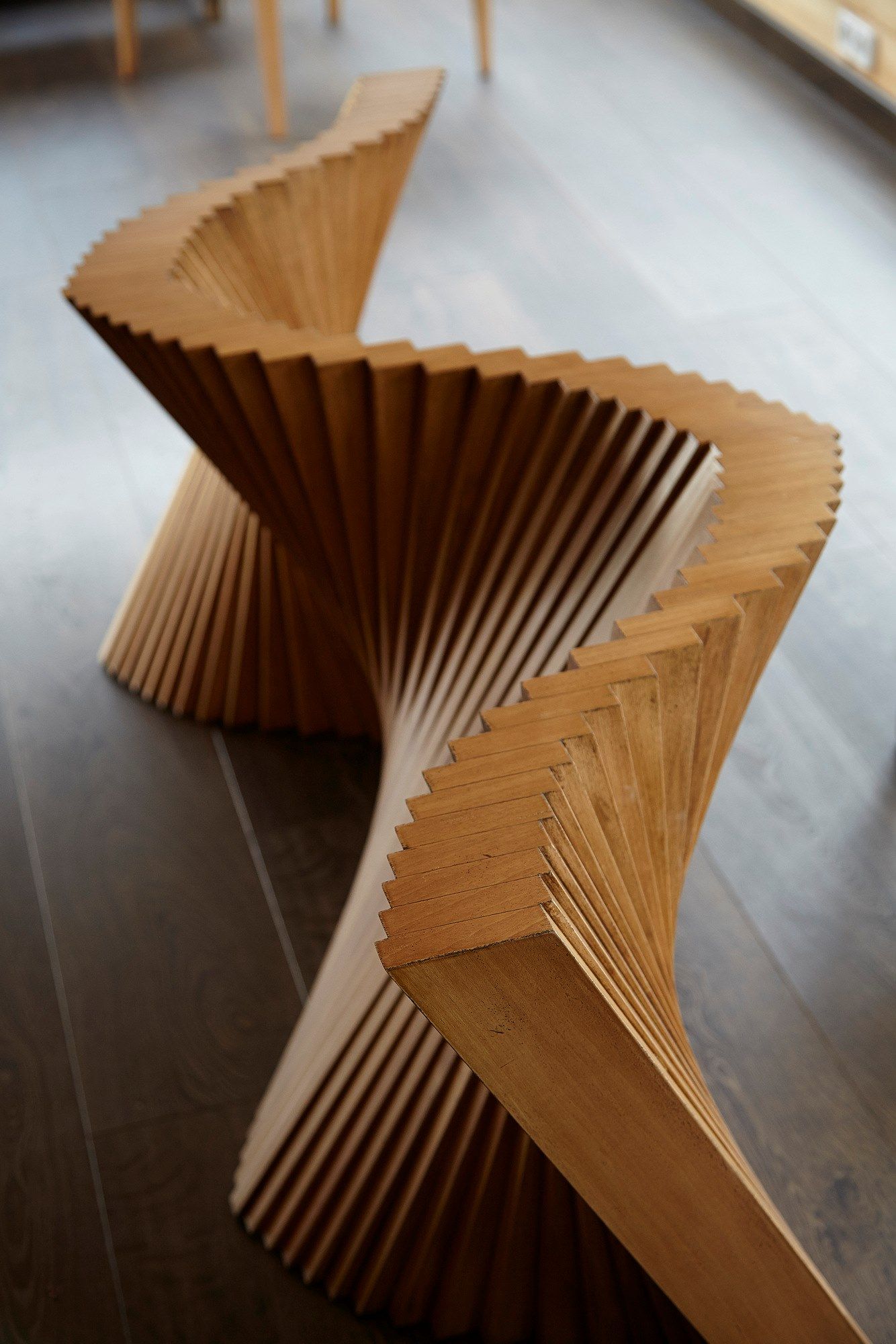 Rectangular wood and glass table WAVE By LOLA GLAMOUR