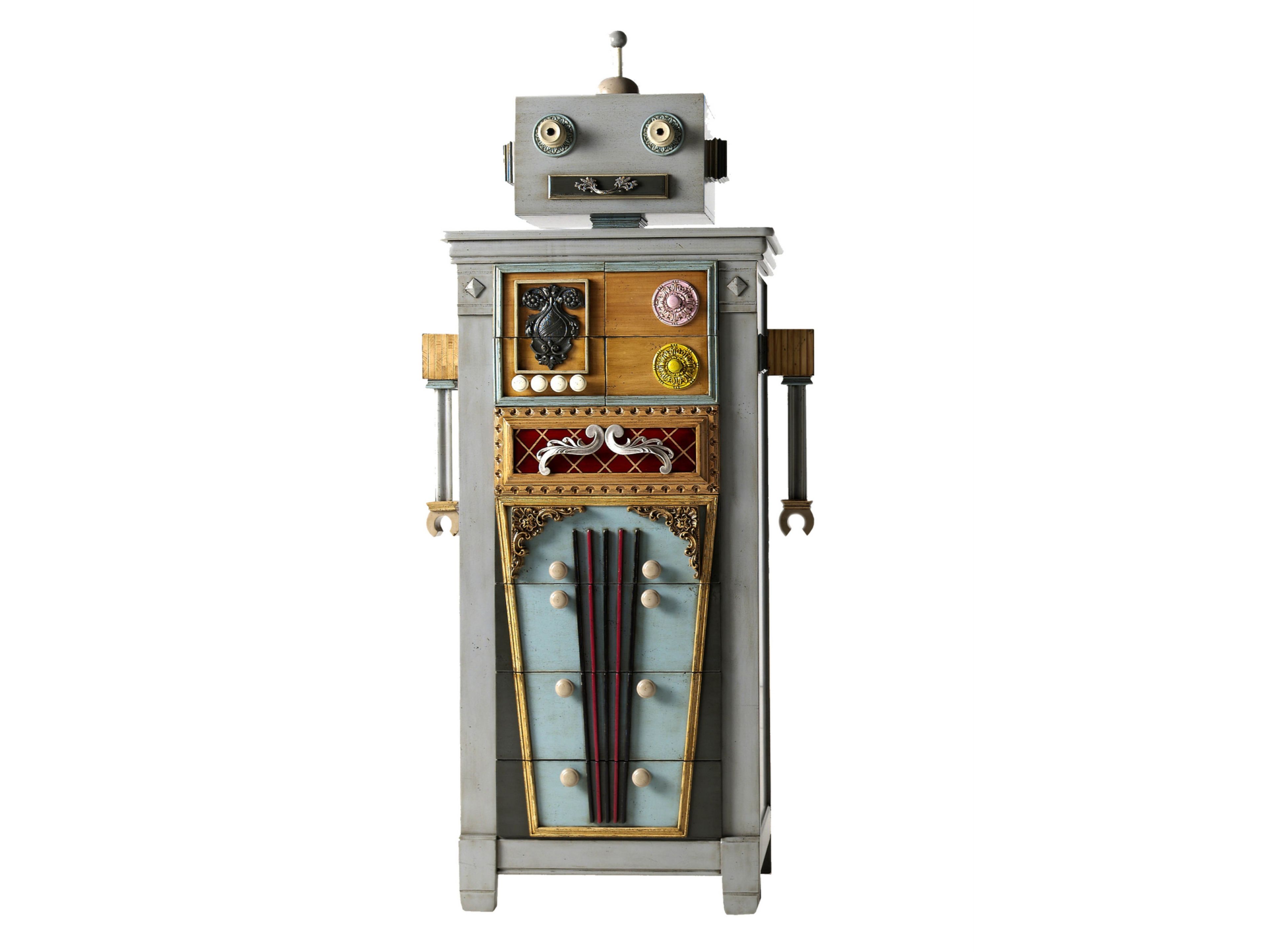 Wooden chest of drawers MR. ROBOT Robot Collection By LOLA GLAMOUR