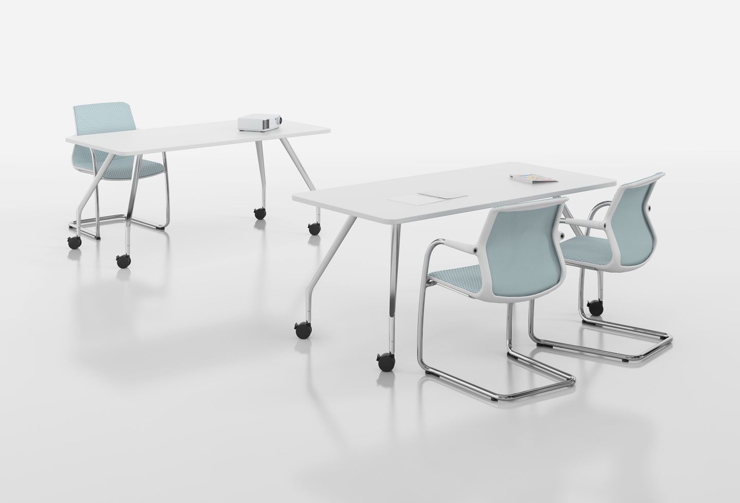 Rectangular workstation desk with electrical outlets AD HOC SOLITAIRES ...