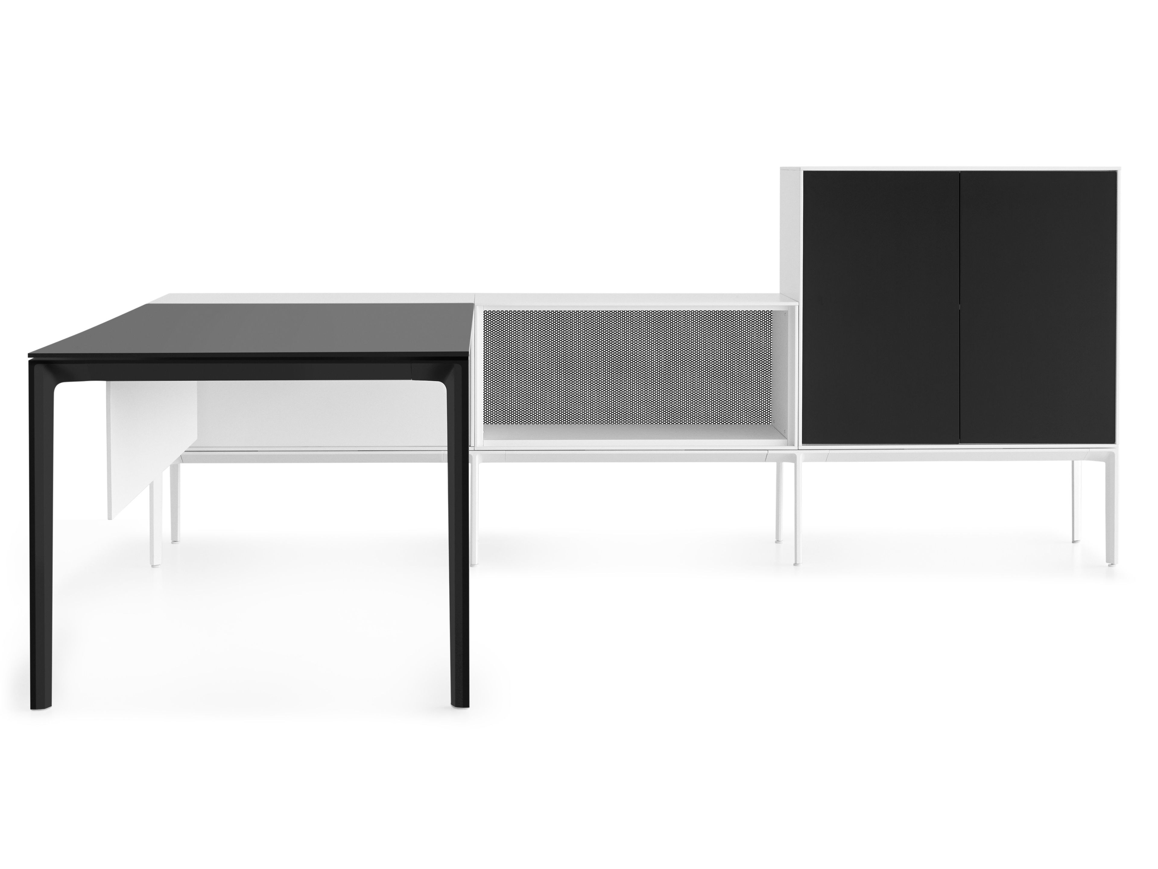 ADD SYSTEM Sectional HPL office desk with shelves By Lapalma | design ...