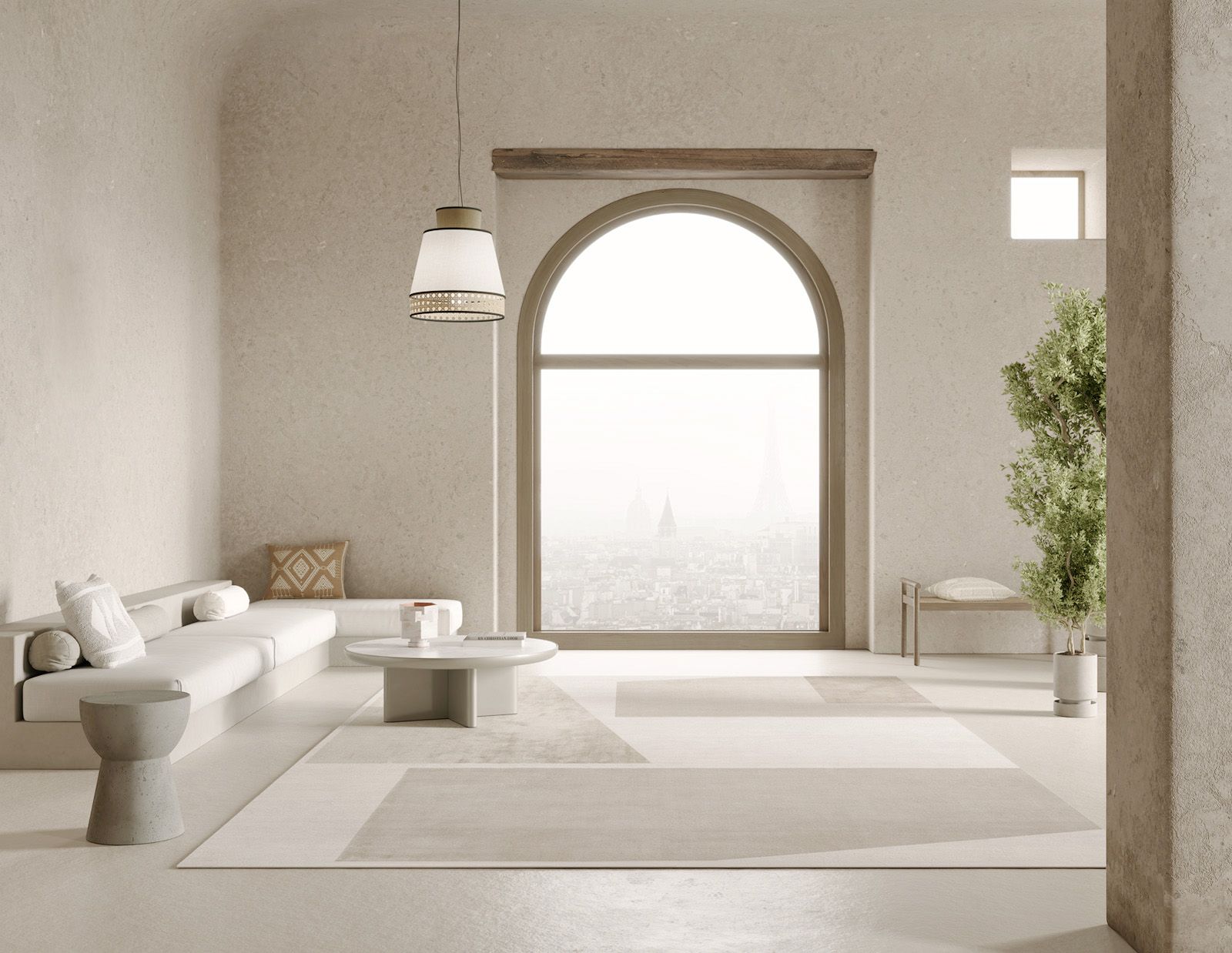 AGER PIO SANTI | Rectangular rug Handmade rectangular wool and bamboo ...