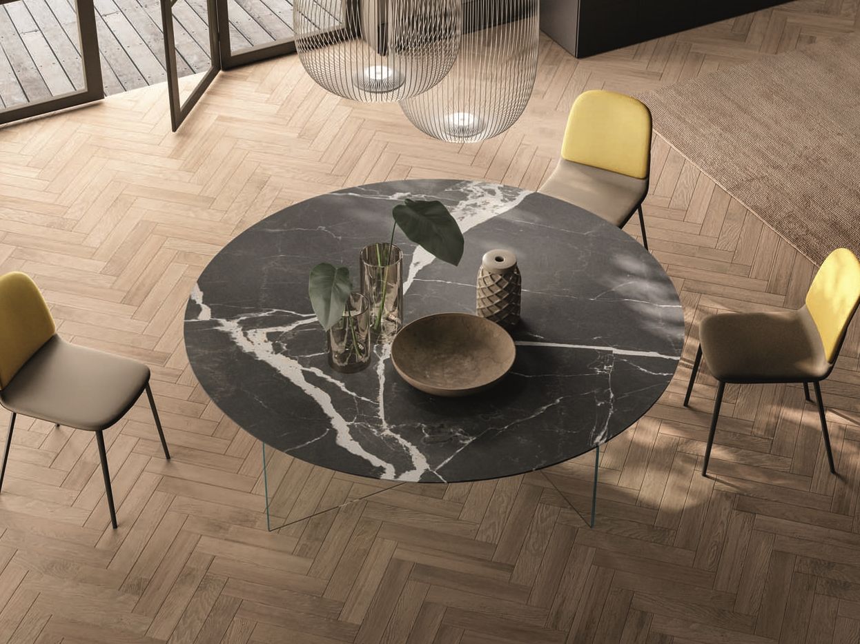AIR XGLASS | Round table Round glass table By Lago | design Daniele Lago