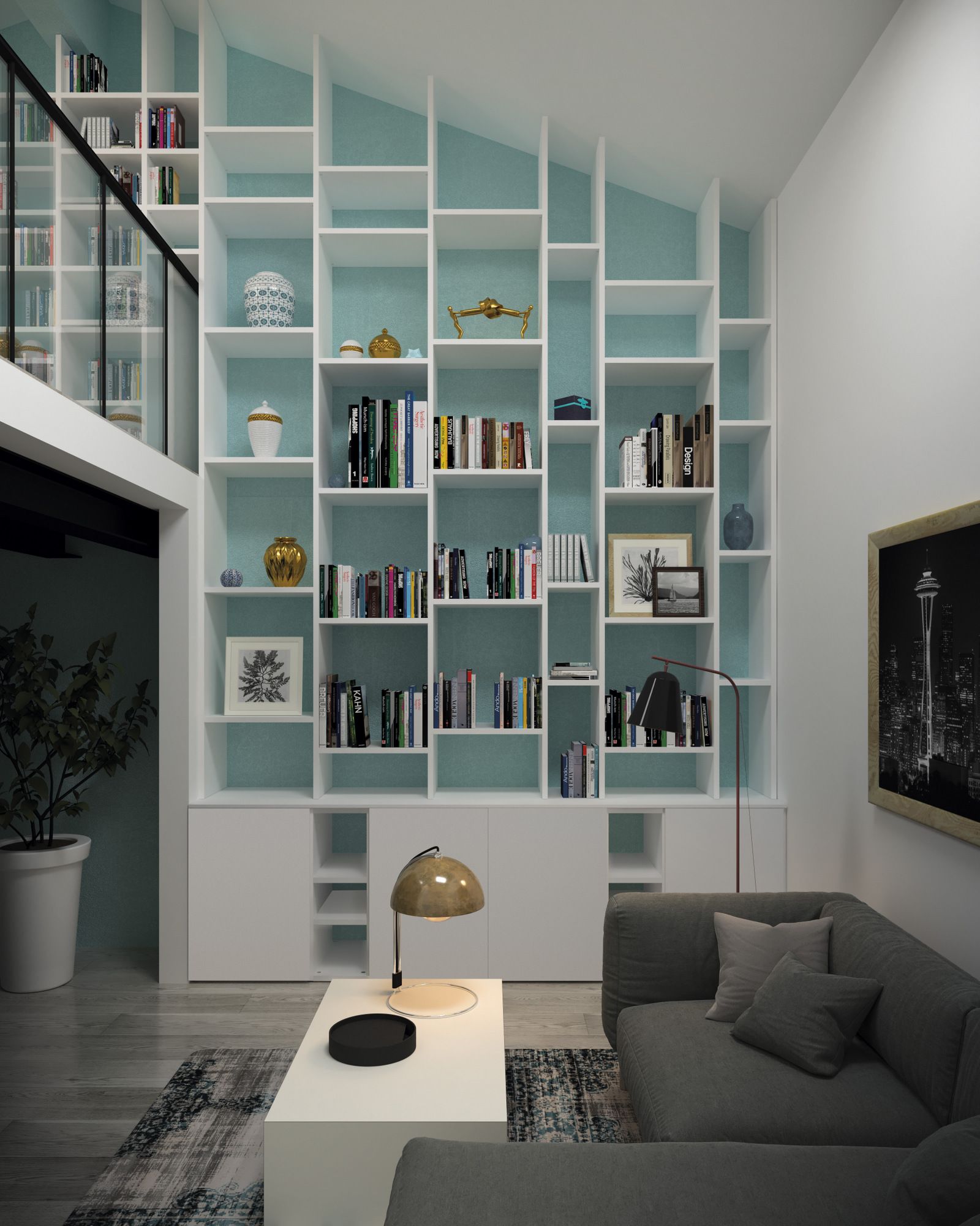 ALFABETO Wall-mounted custom PVC bookcase By De Rosso