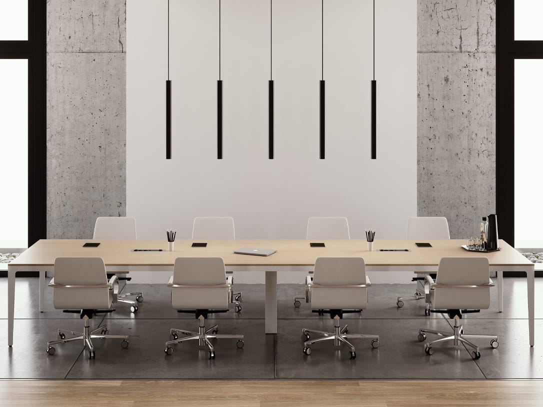 ALPLUS Rectangular wooden meeting table By FREZZA | design Marco Zito