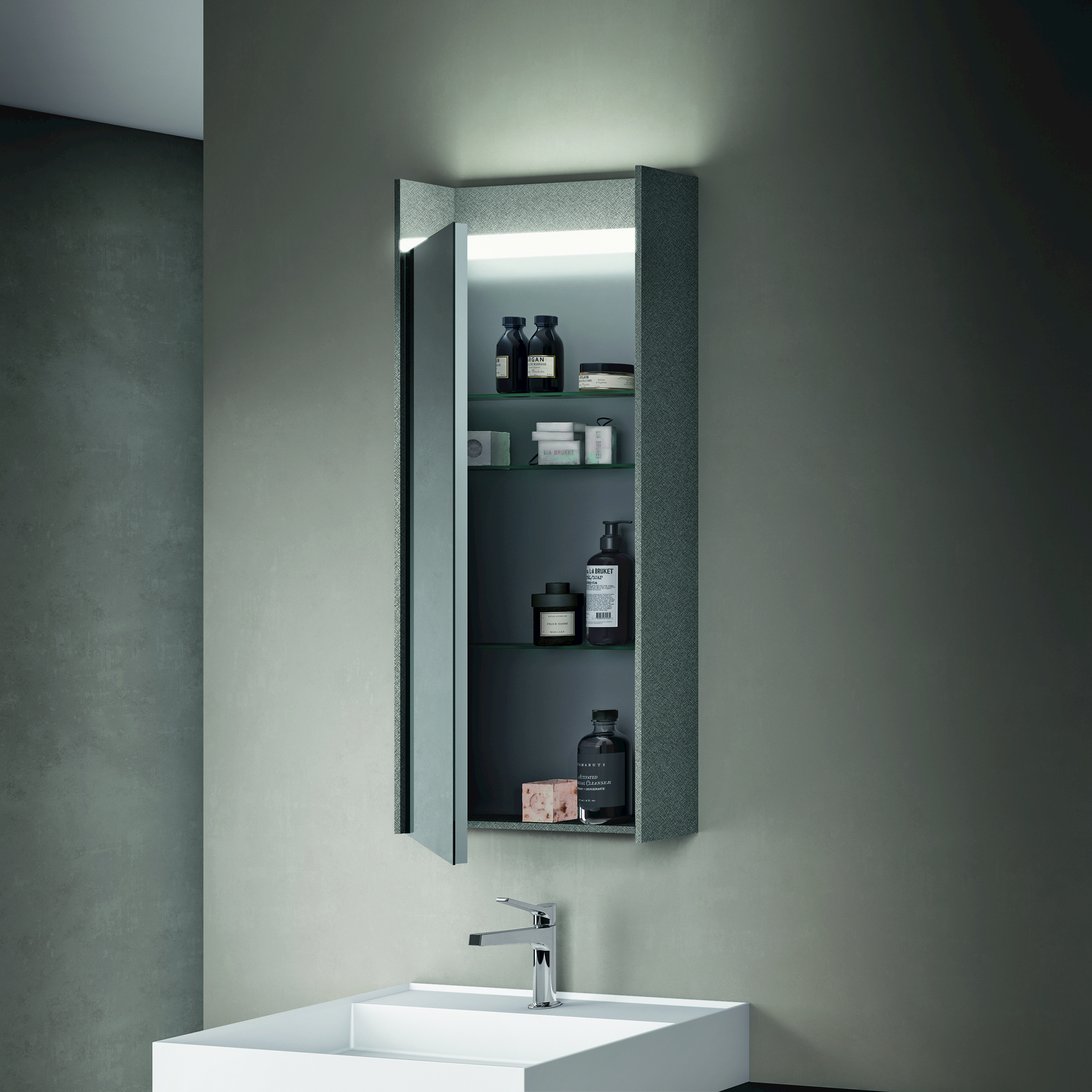 Specchio con contenitore da parete per bagno ALTEREGO Collezione ...
