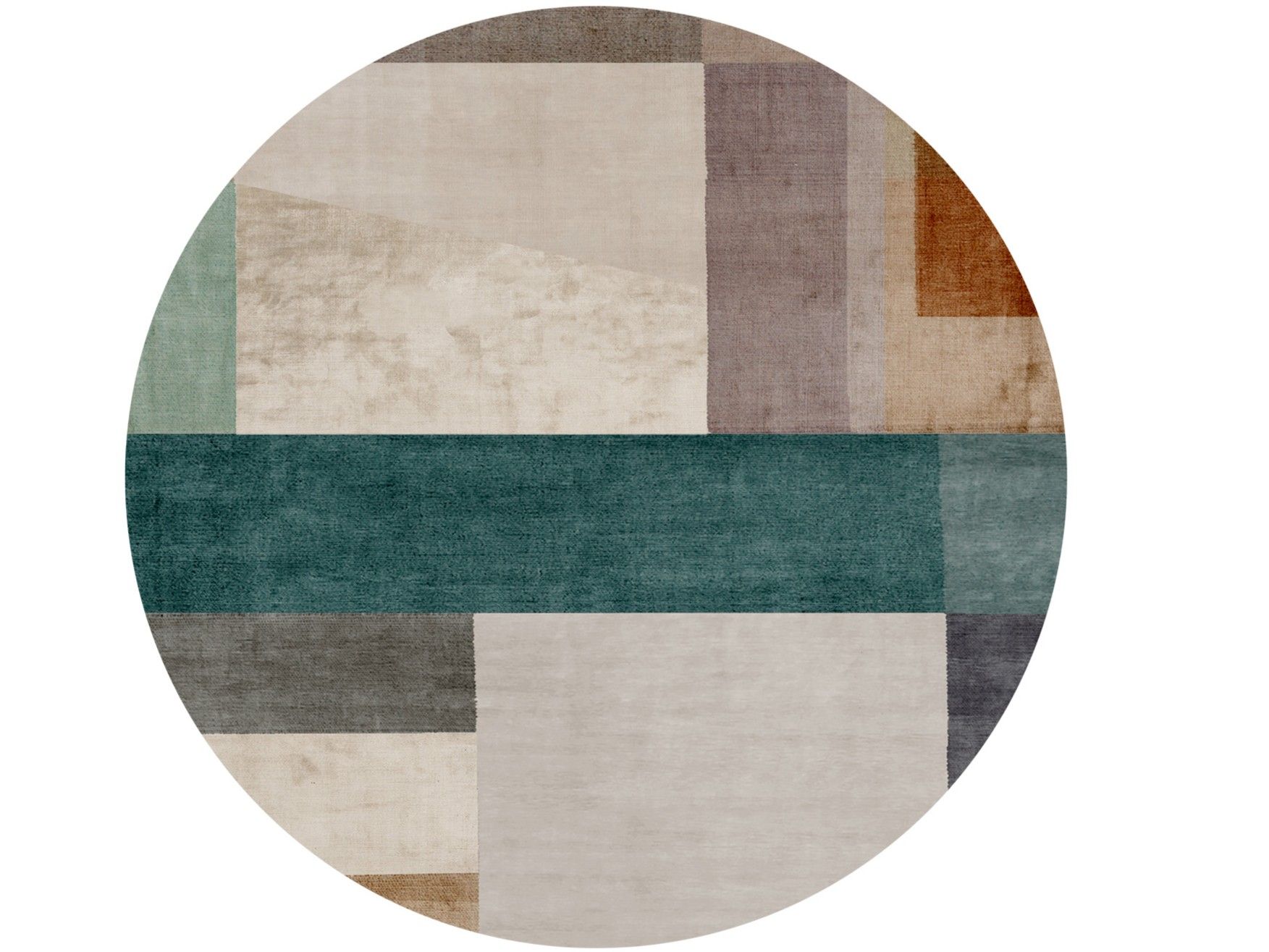 ANCONA | Round rug Handmade round Bamboo silk and wool rug By BY IIND ...