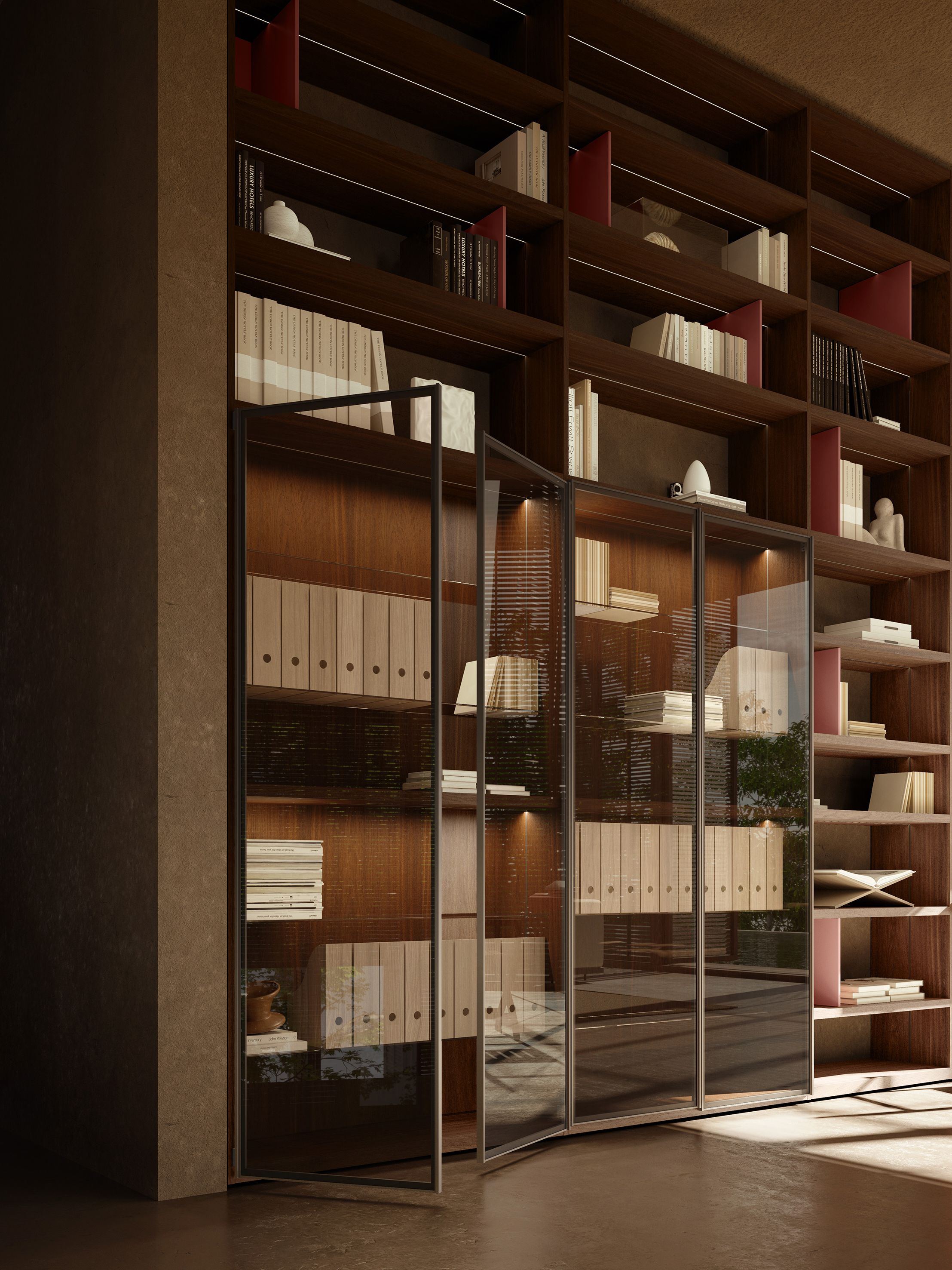 ANTIBES SYSTEMS Wall-mounted sectional bookcase By Boffi | design Piero ...