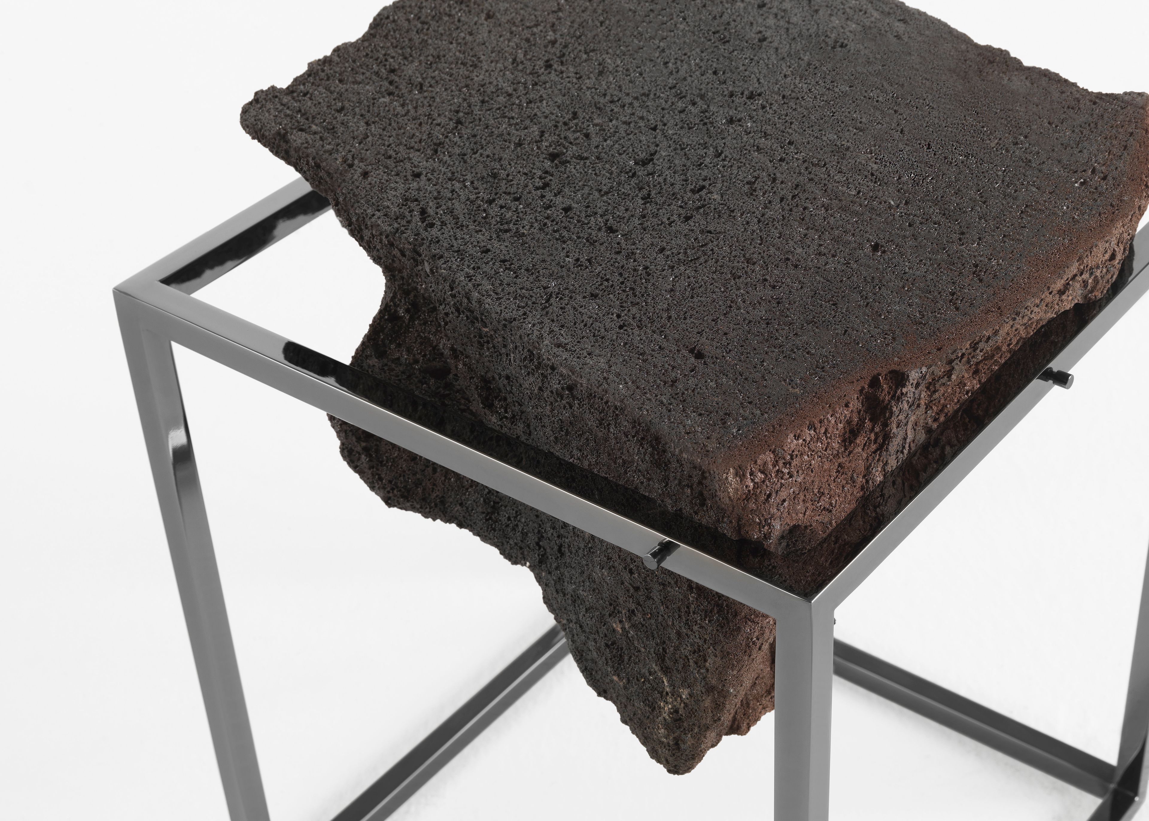 Lava stone coffee table and metal structure ANTIVOL By JCP UNIVERSE ...