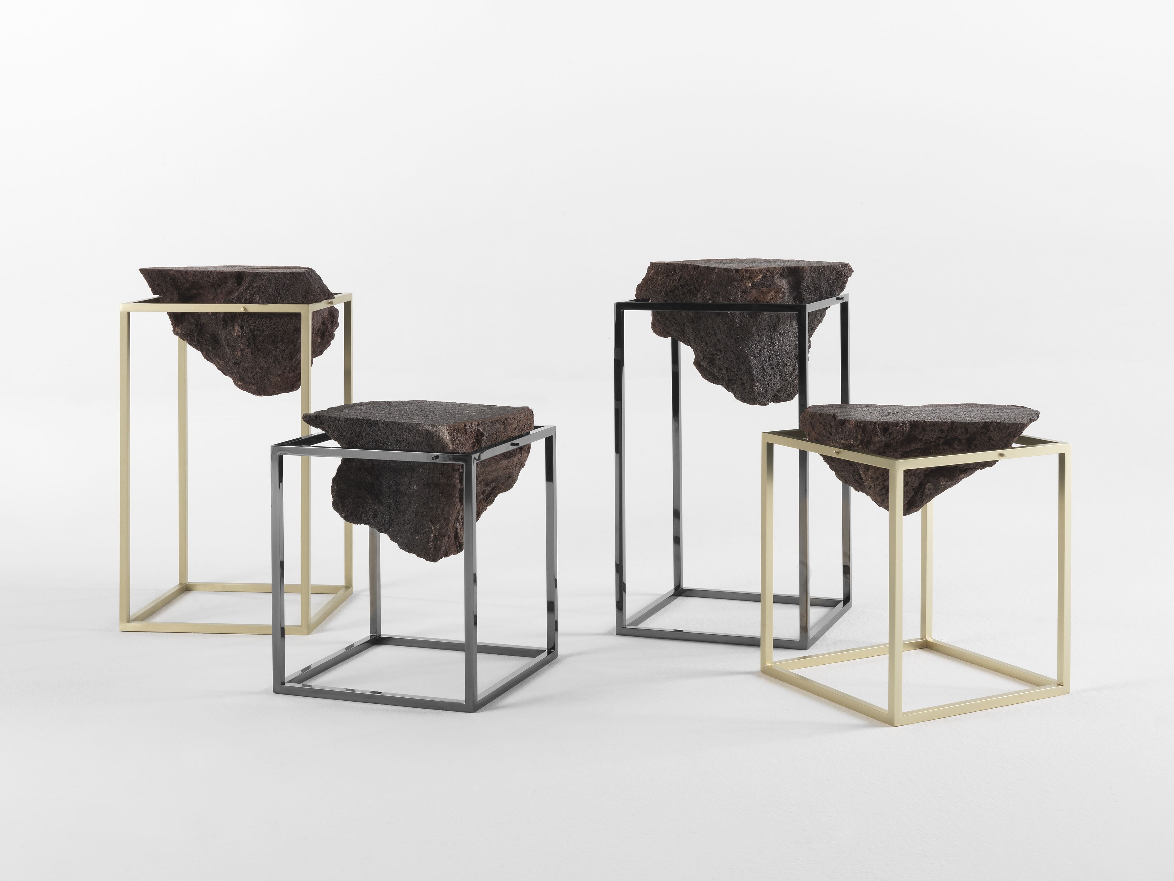 Lava stone coffee table and metal structure ANTIVOL By JCP UNIVERSE ...