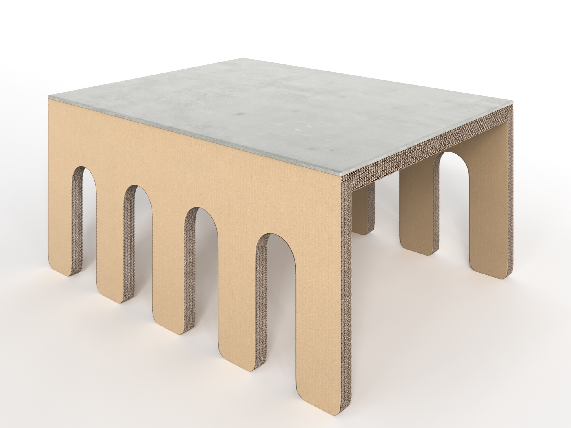 DROP OF CRONCRETE Rectangular cardboard coffee table with cement top By ...