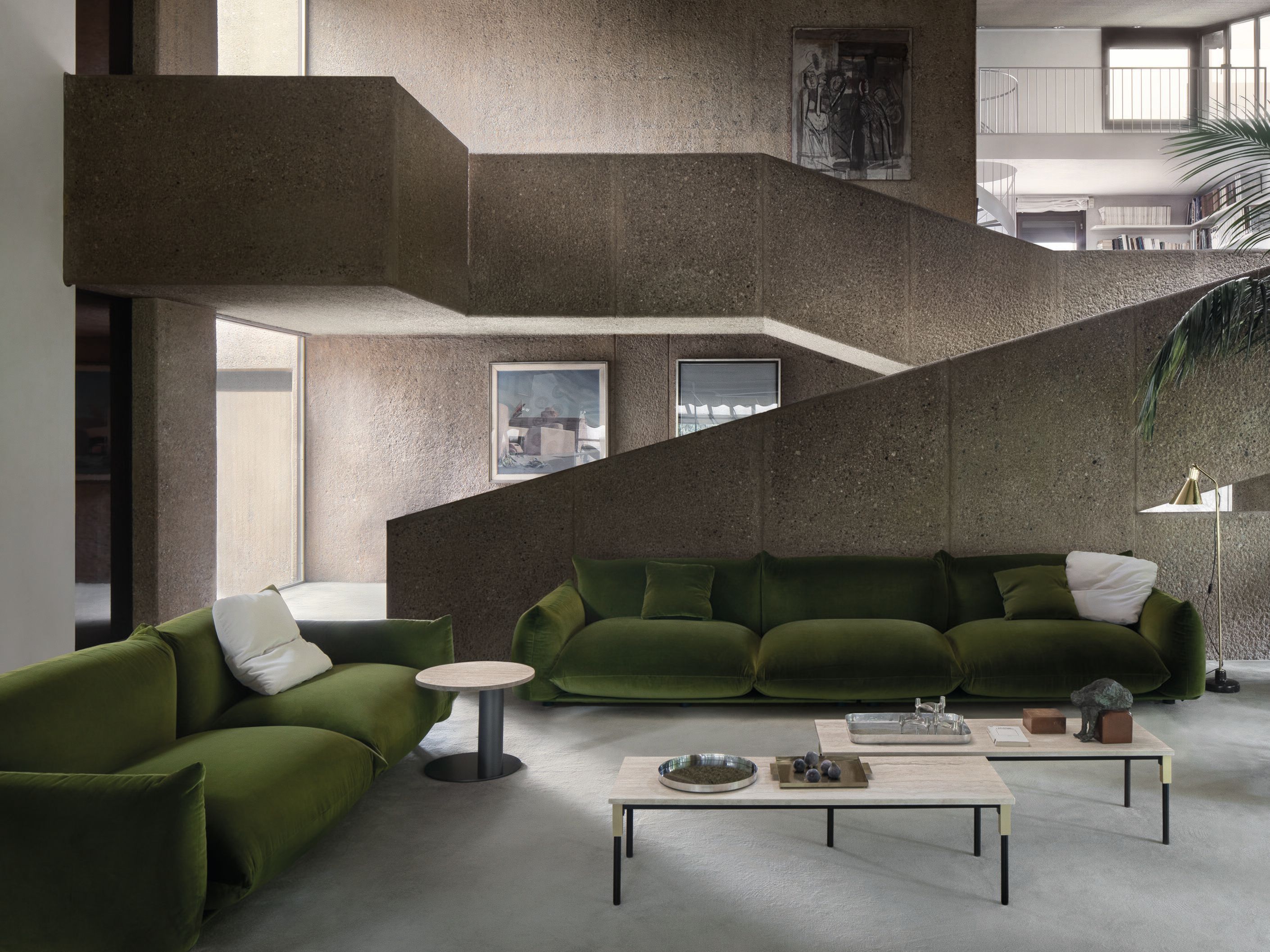 MARENCO Divano in tessuto con braccioli By arflex | design Mario Marenco