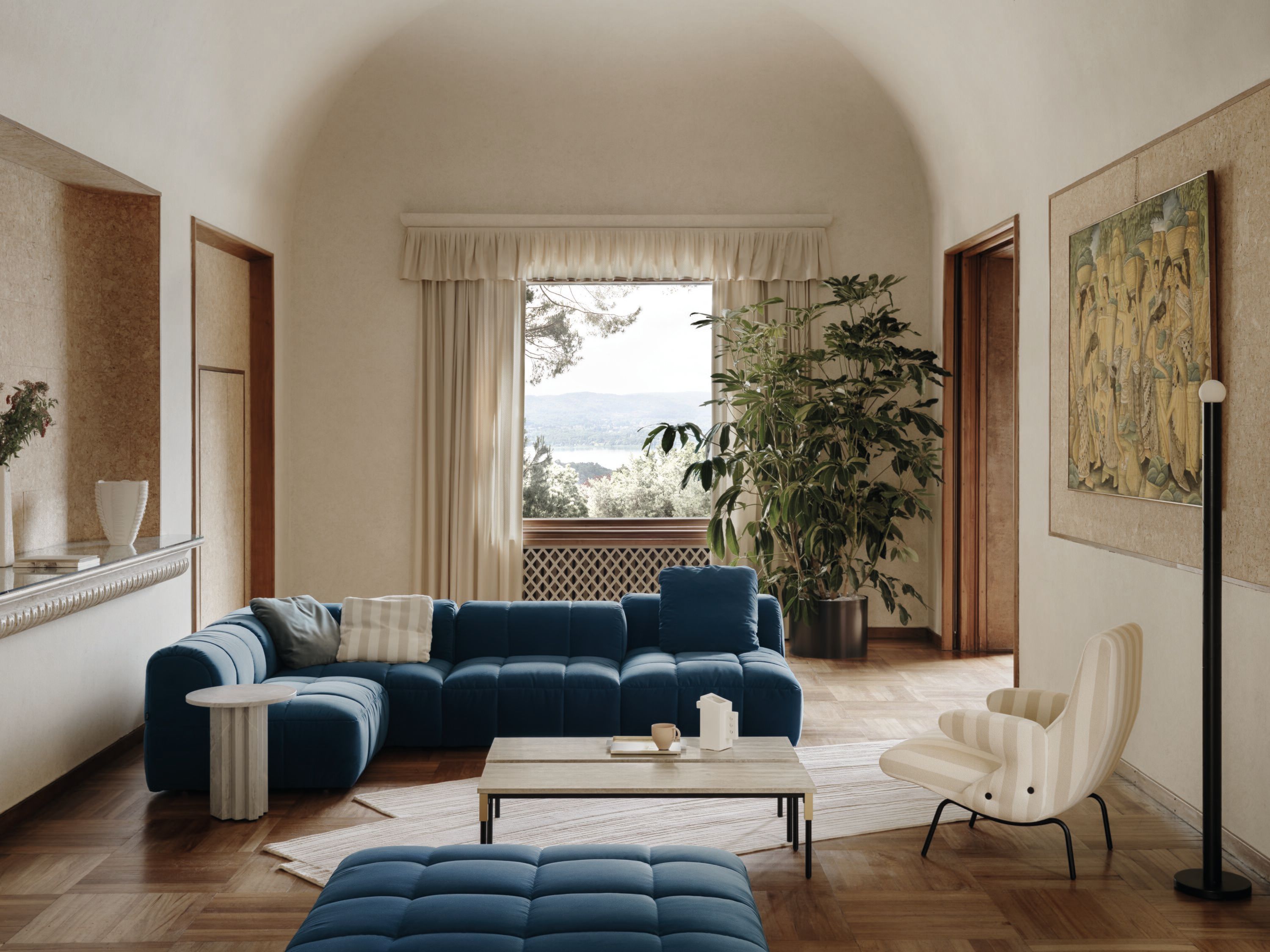 STRIPS SYSTEM Modular fabric sofa By arflex | design Cini Boeri