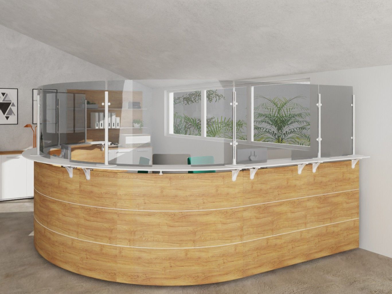 Technopolymer desktop barrier ARIANNA DESK SAFETY Caimi Safe Design ...