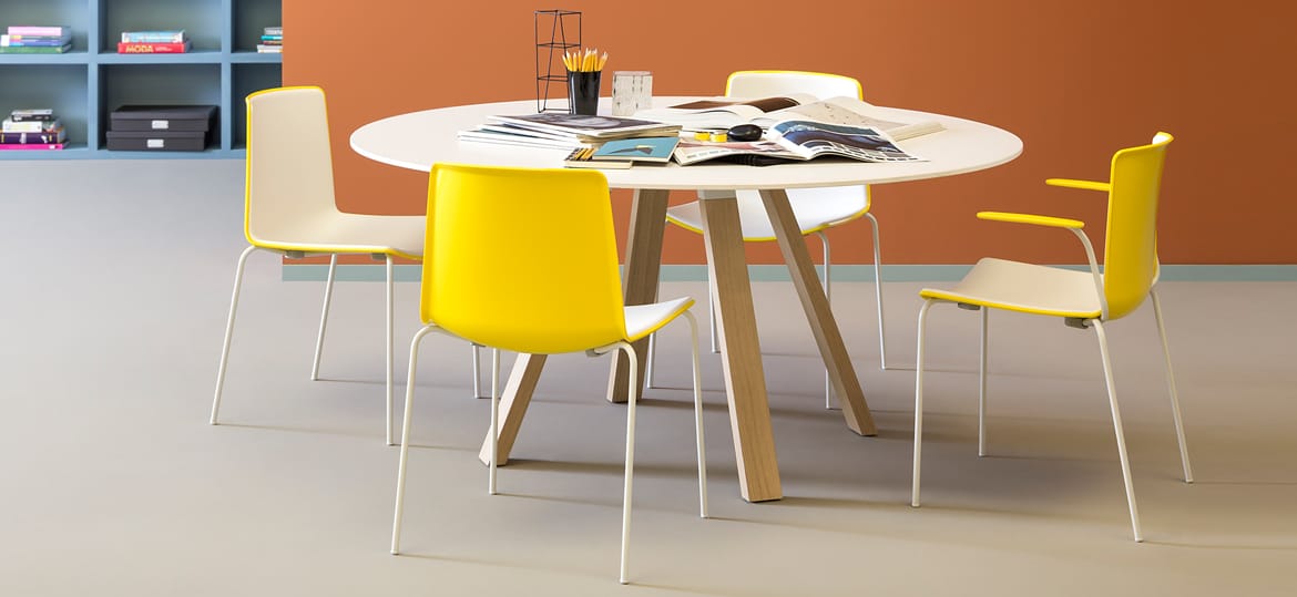 ARKI-TABLE ARKW5 WOOD | Round table Wooden table By Pedrali