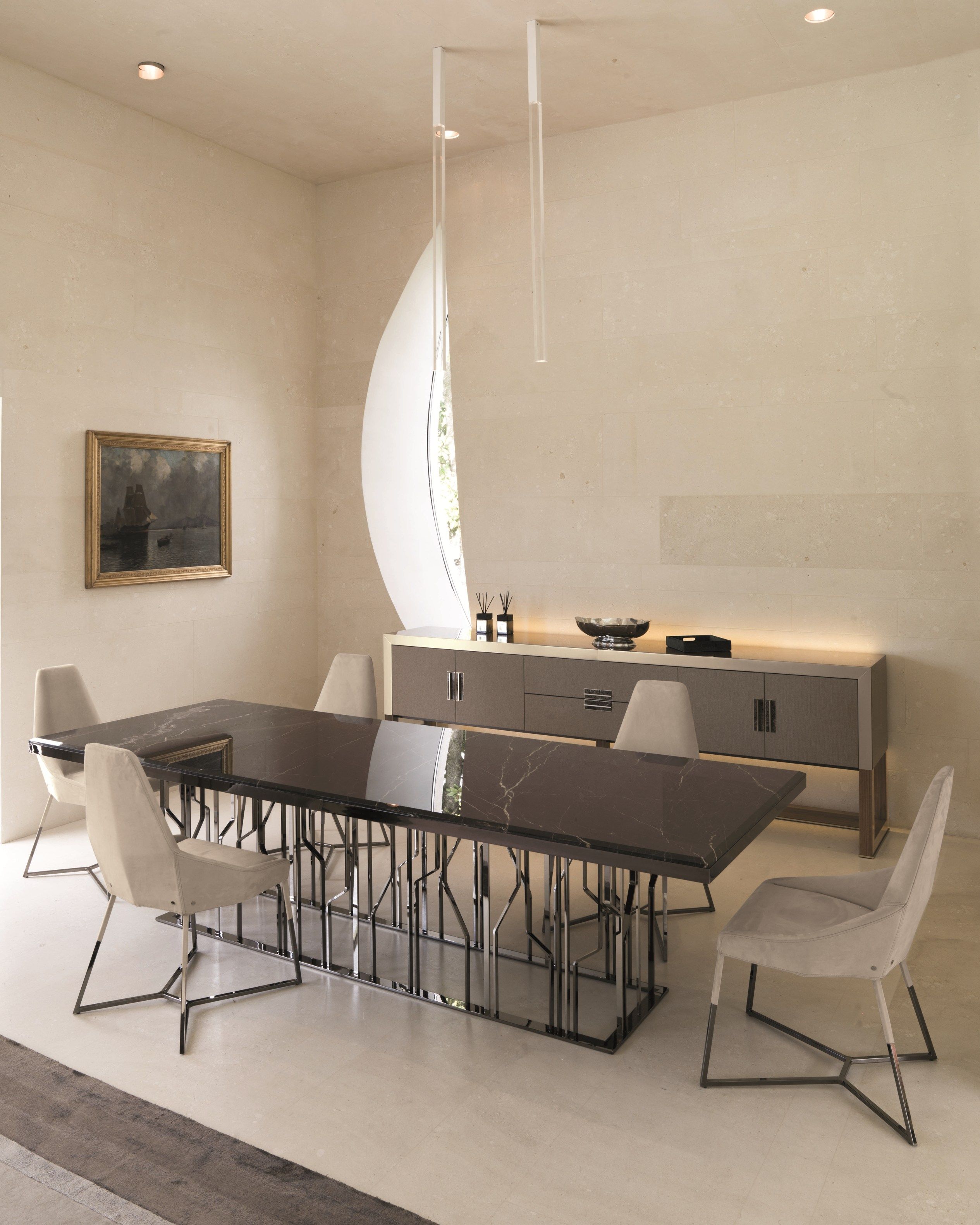 ARMAND Cashmere sideboard with integrated lighting By Longhi | design ...