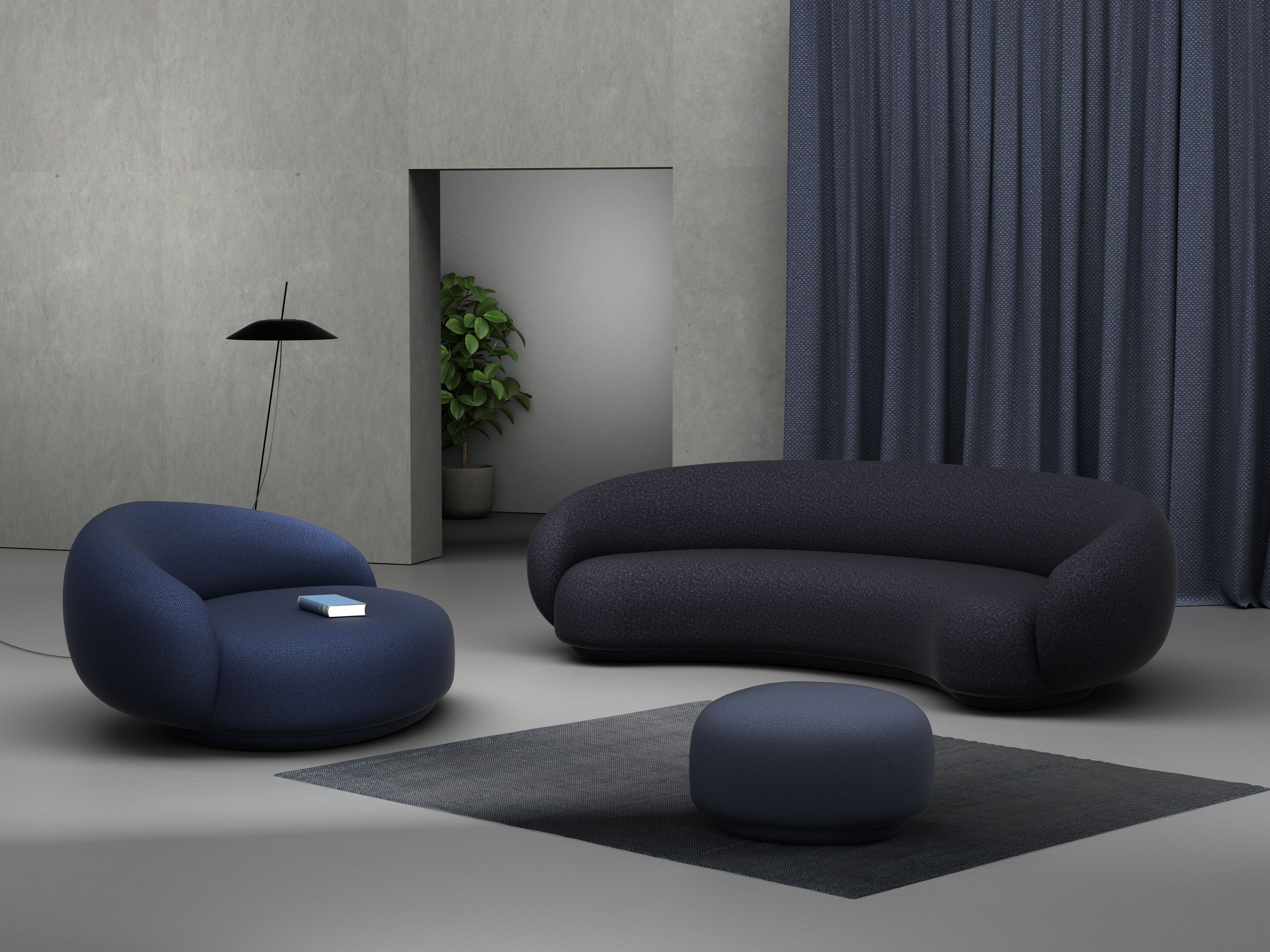 JULEP Fabric armchair with armrests By Tacchini | design Jonas Wagell