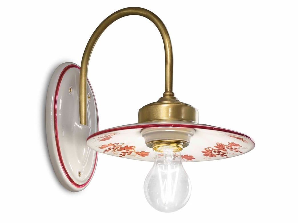 ASTI Ceramic wall light with fixed arm By FERROLUCE