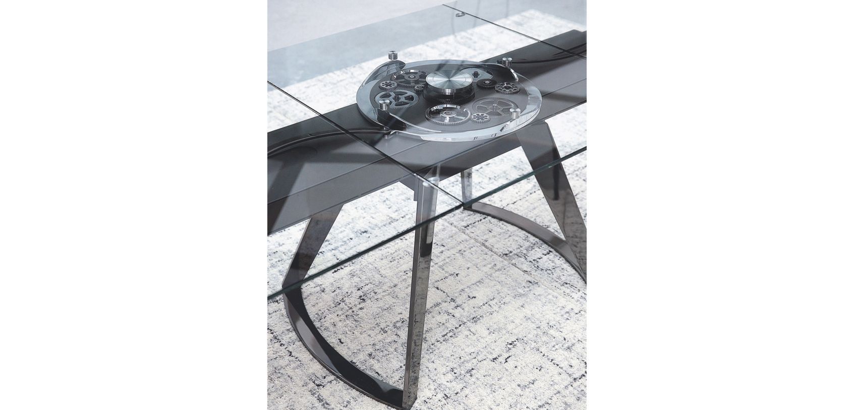 ASTROLAB 2.0 Extending rectangular glass and aluminium table By Roche ...