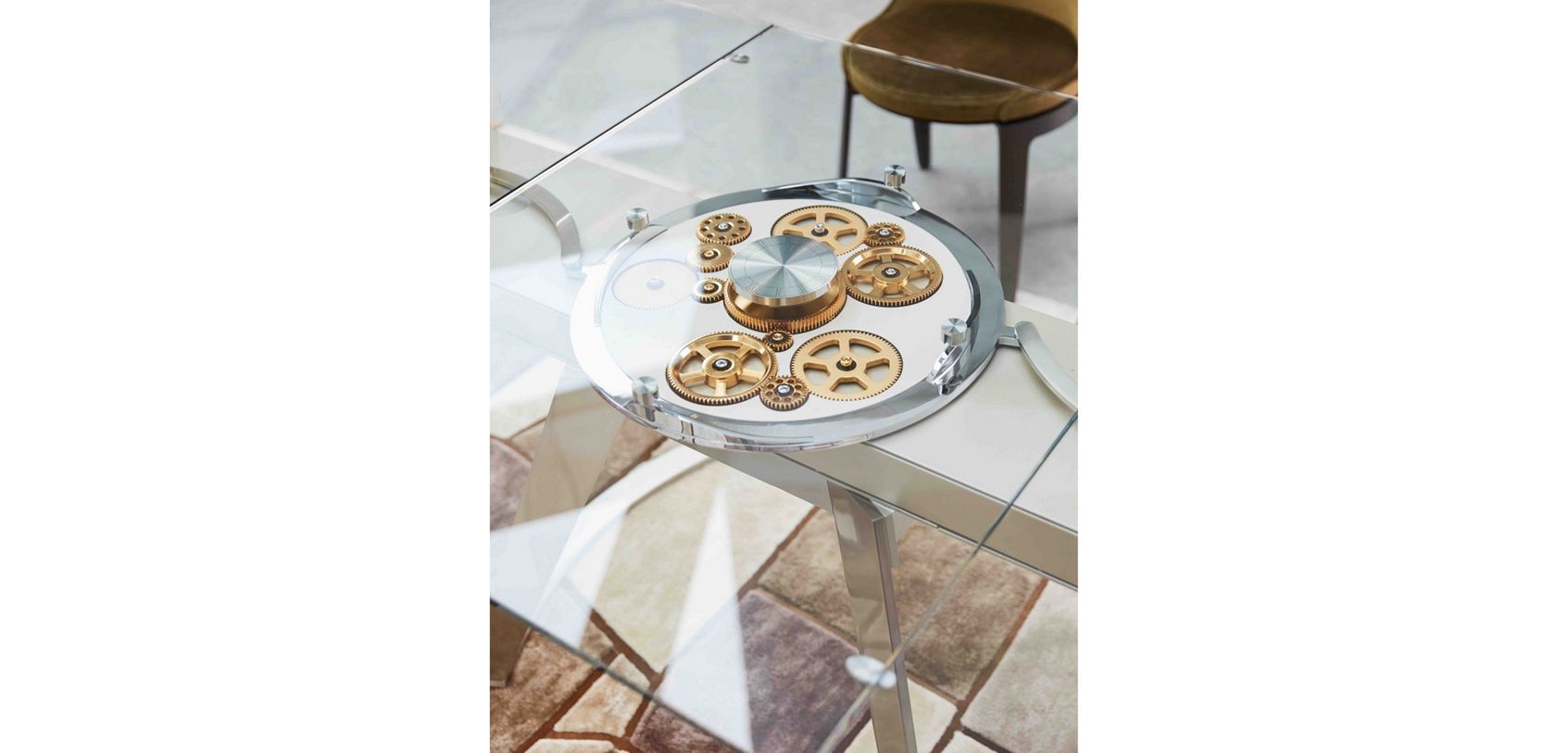 ASTROLAB 2.0 Extending rectangular glass and aluminium table By Roche ...