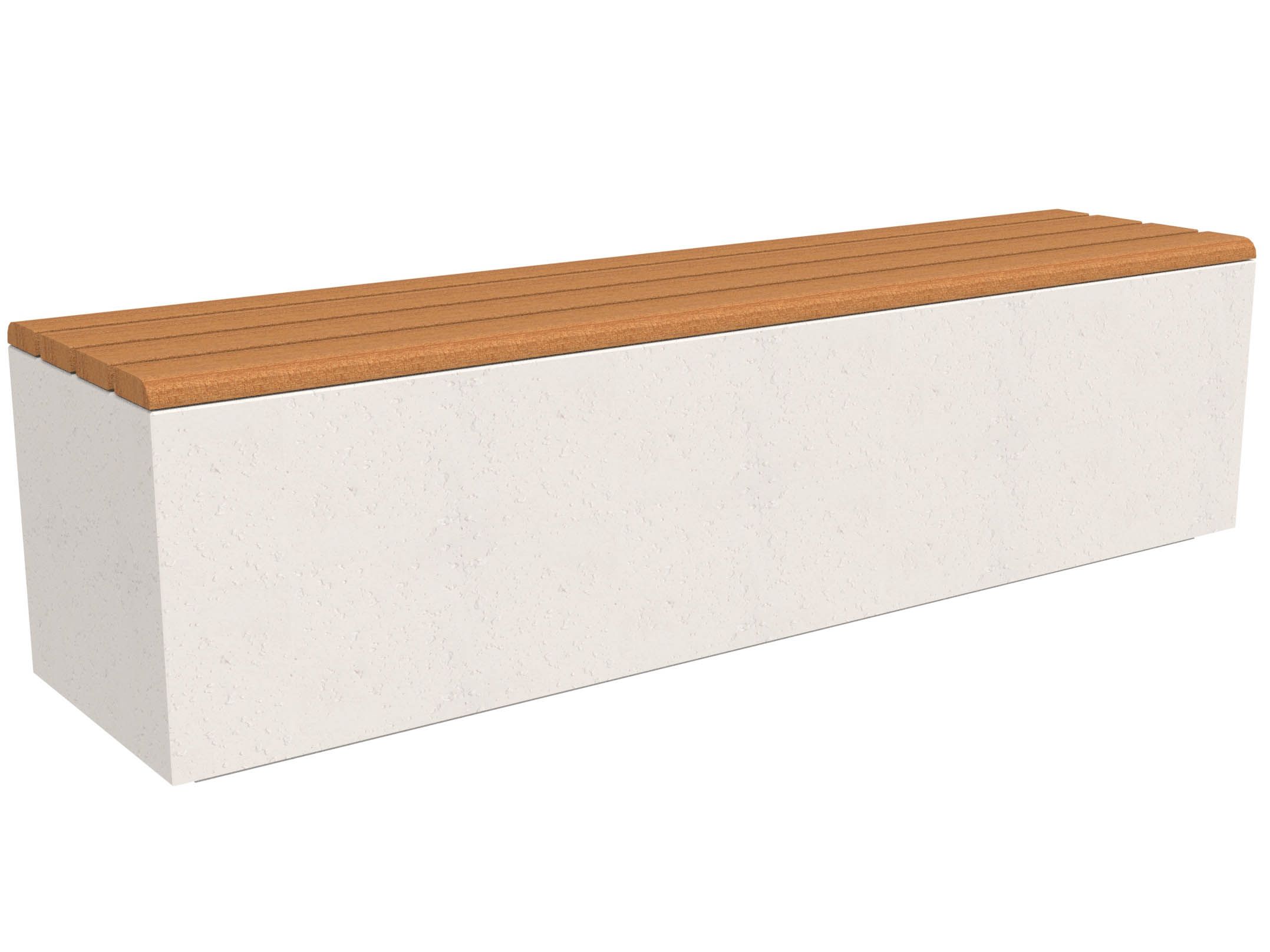 ATENA | Backless bench Concrete bench with okumè slats By Lazzari